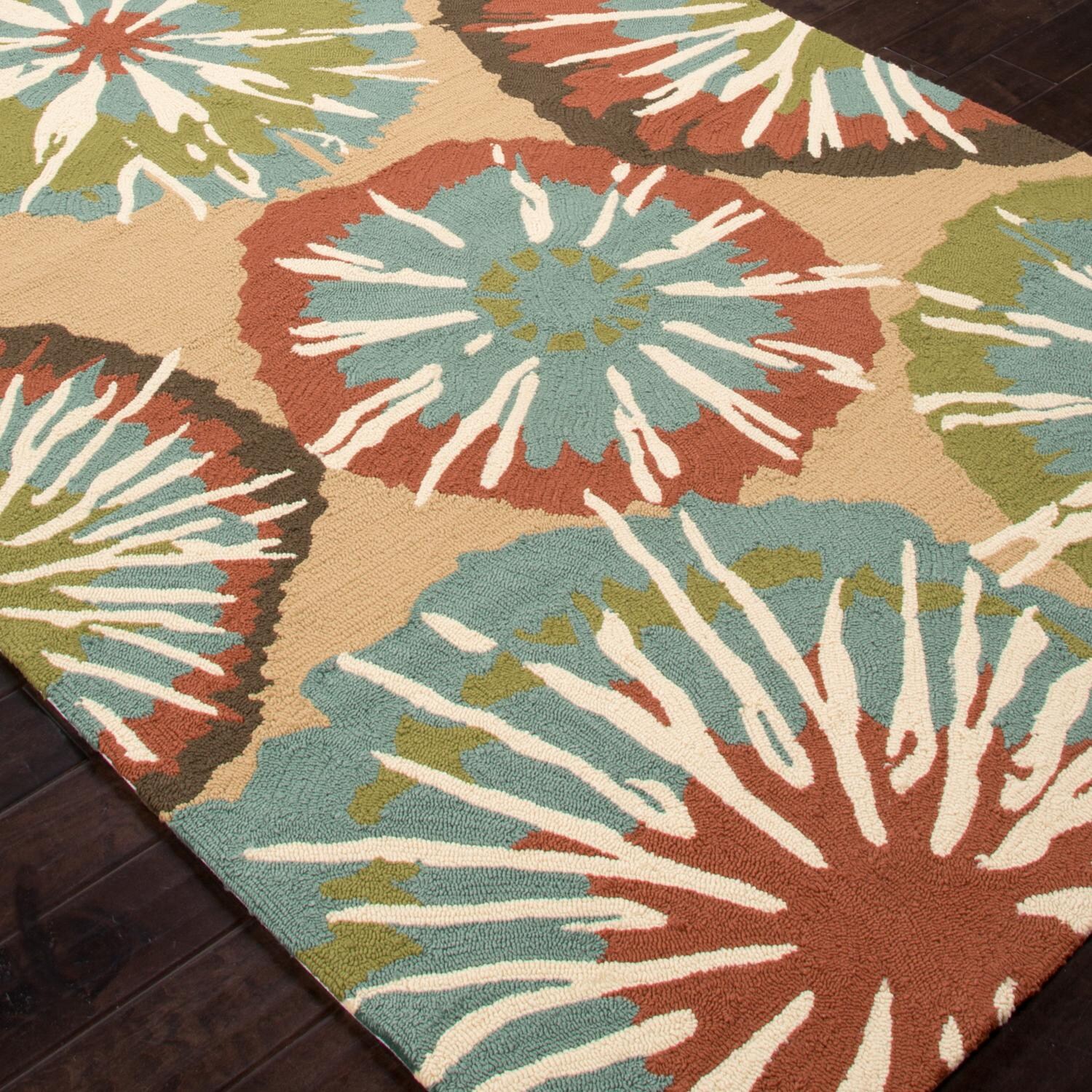 Jaipur Rugs Barcelona Starburst 3 6 X 5 6 Indoor Outdoor Rug Blue Red