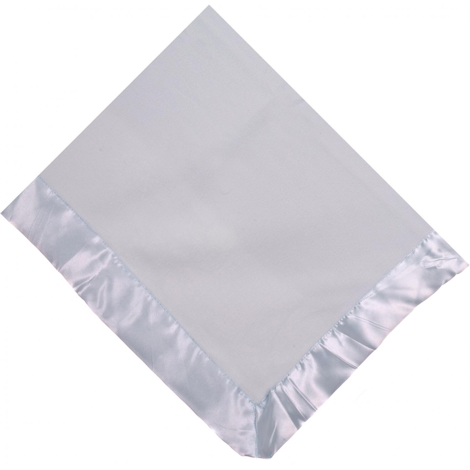 Terry Town Satin Trim Micro Fleece Baby Blanket Baby Blue Terry Town Satin Trim Micro Fleece Baby Blanket Baby Blue