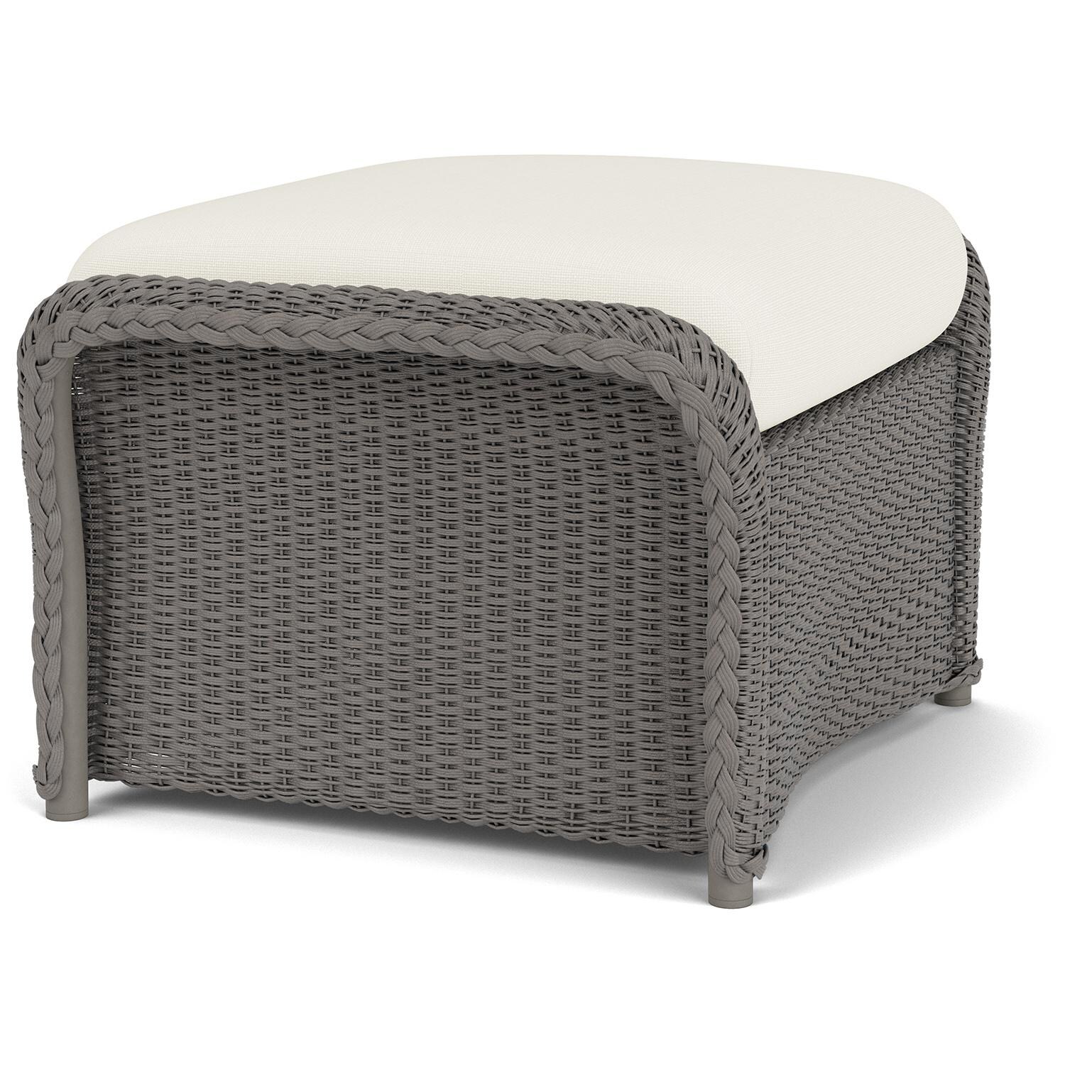 Weekend Retreat Lloyd Loom Ottoman in Pewter/Sailcloth Salt by Lloyd ...