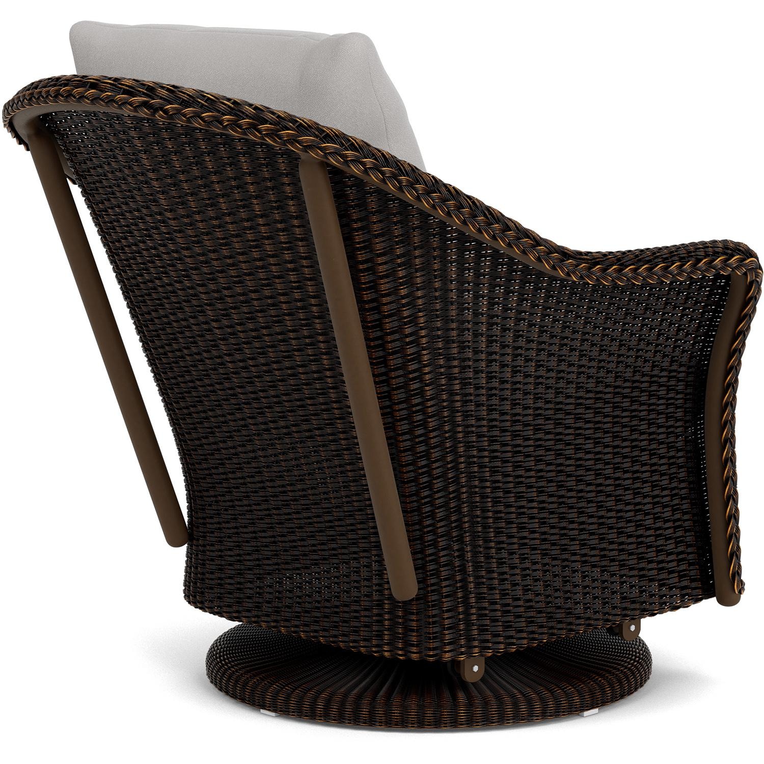 Weekend Retreat Wicker Club Chair w/ Swivel Gliders in Mink/Tundra Dove ...