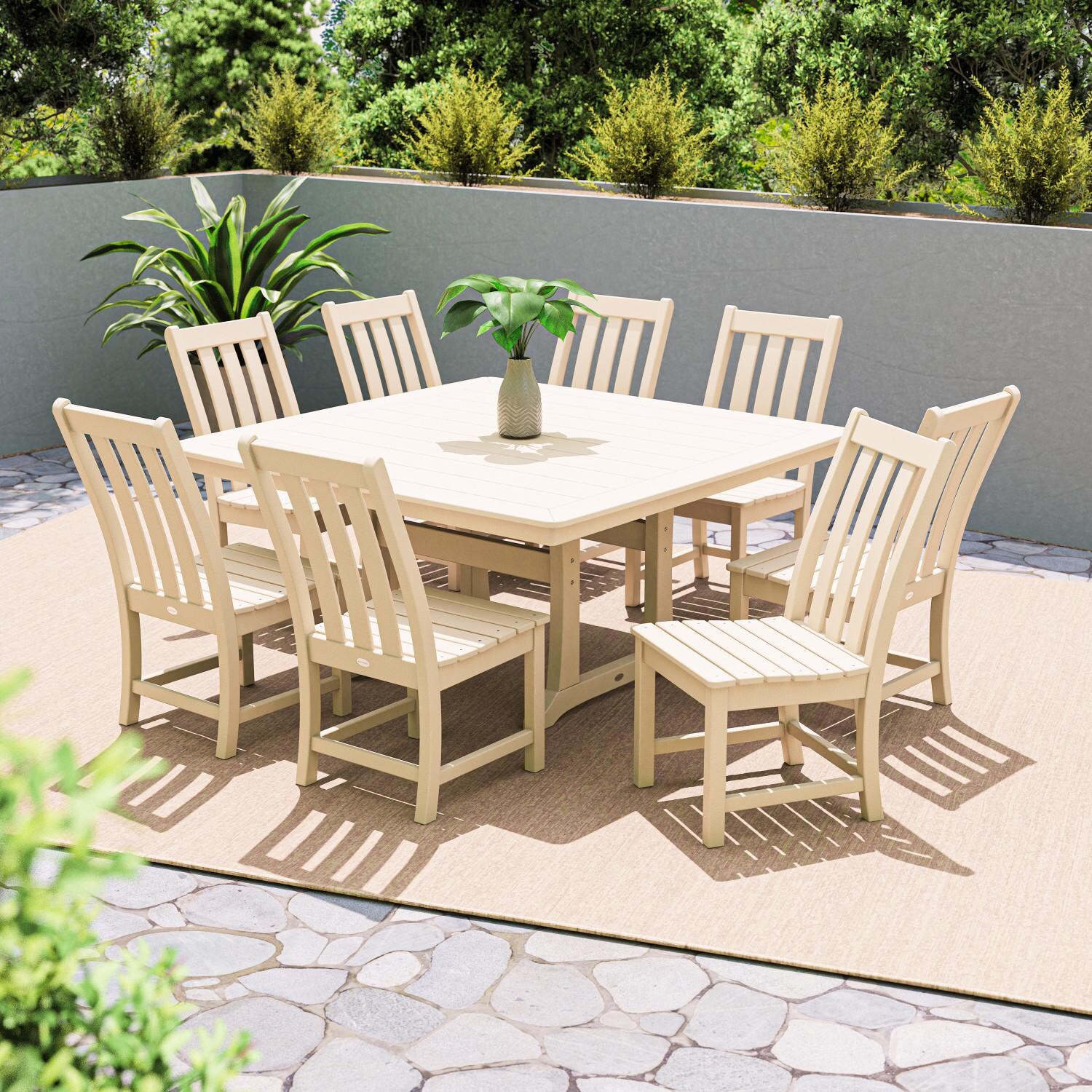 POLYWOOD Vineyard 9-Piece Dining Set - Sand : BBQGuys