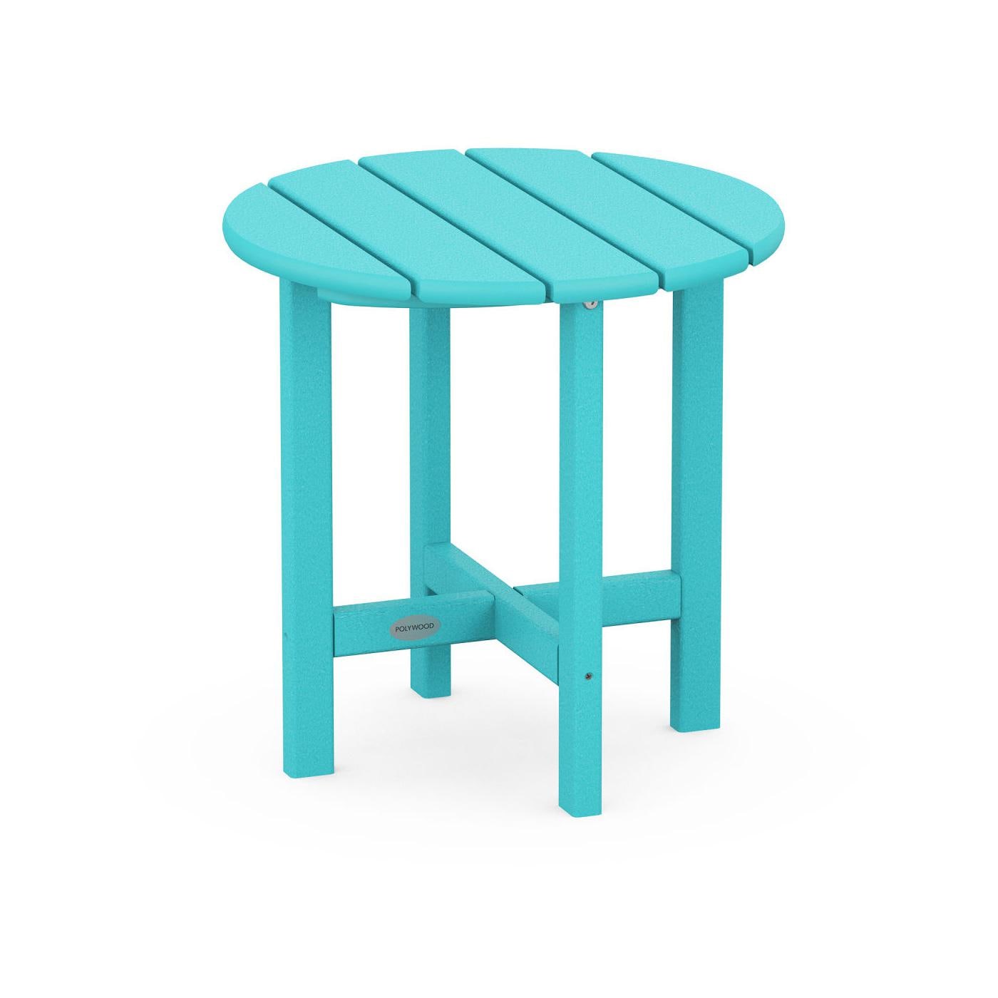 18 Inch Round Recycled Plastic End Table in Aruba by POLYWOOD : BBQGuys