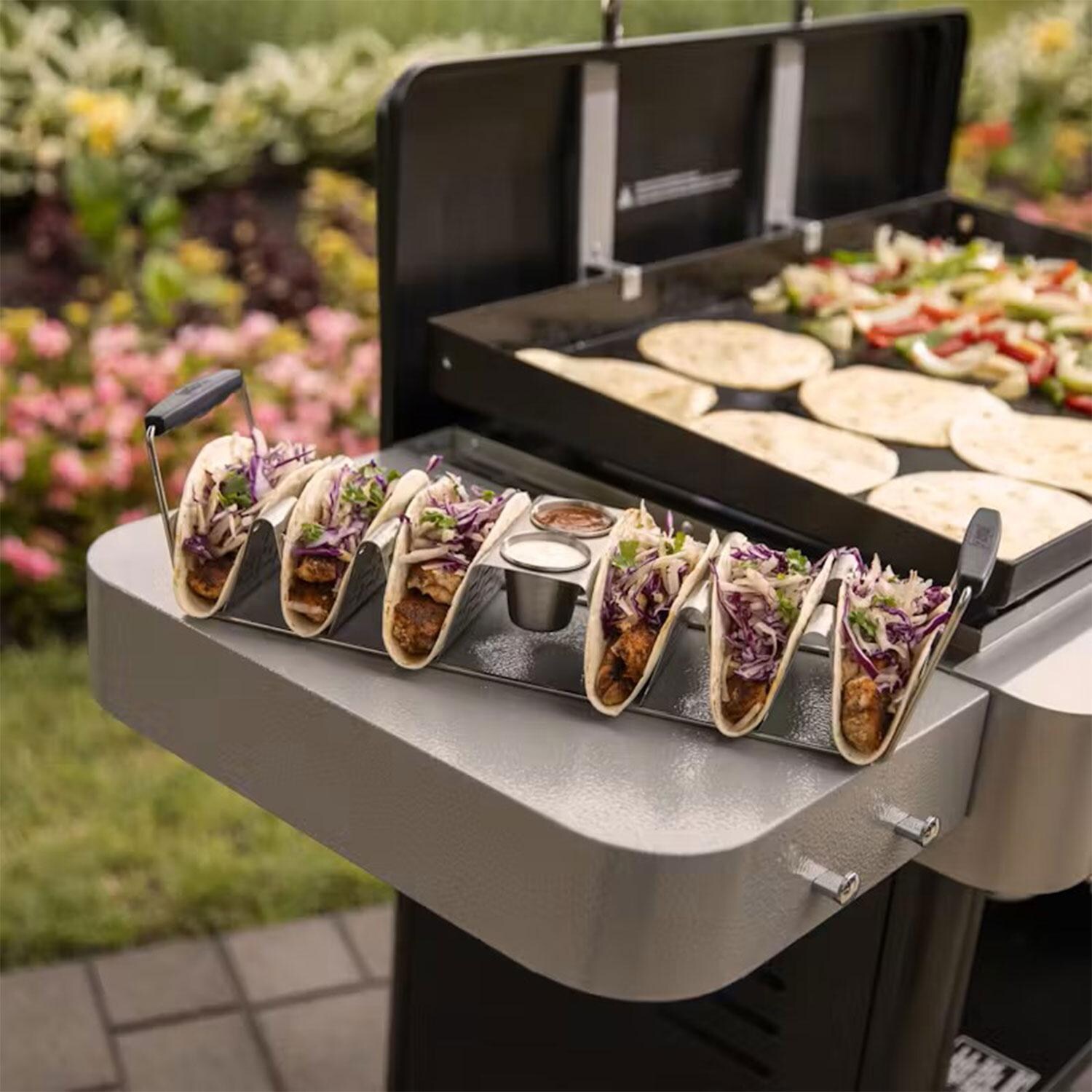 Weber 3400073 Stainless Steel Griddle Taco Rack : BBQGuys