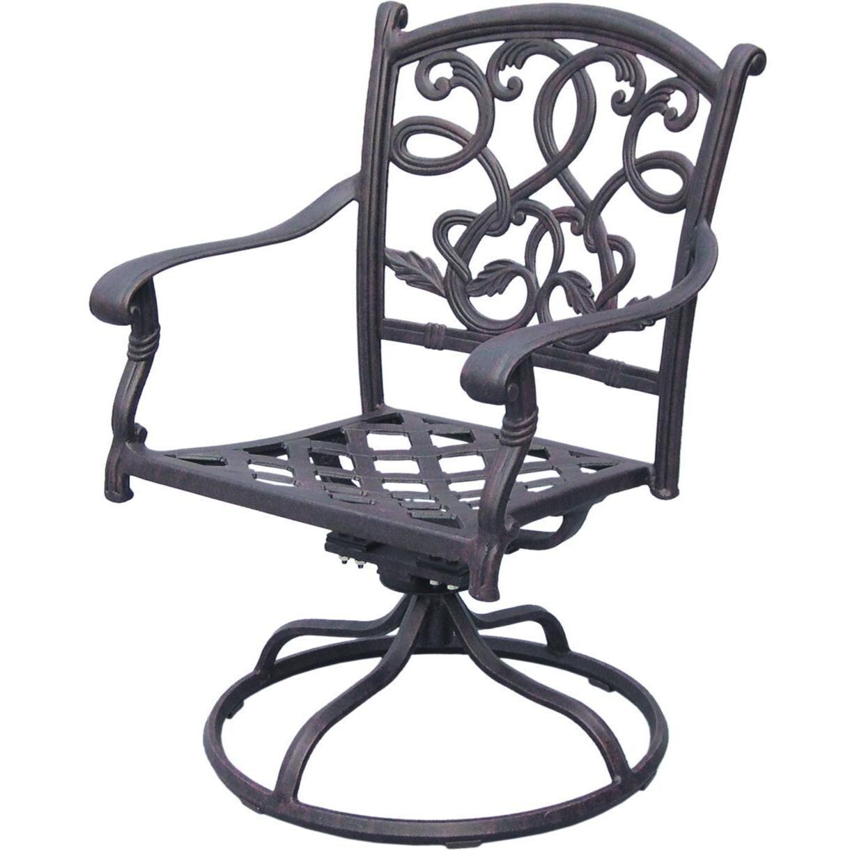 Darlee Santa Monica Cast Aluminum Patio Swivel Rocker Dining Chair