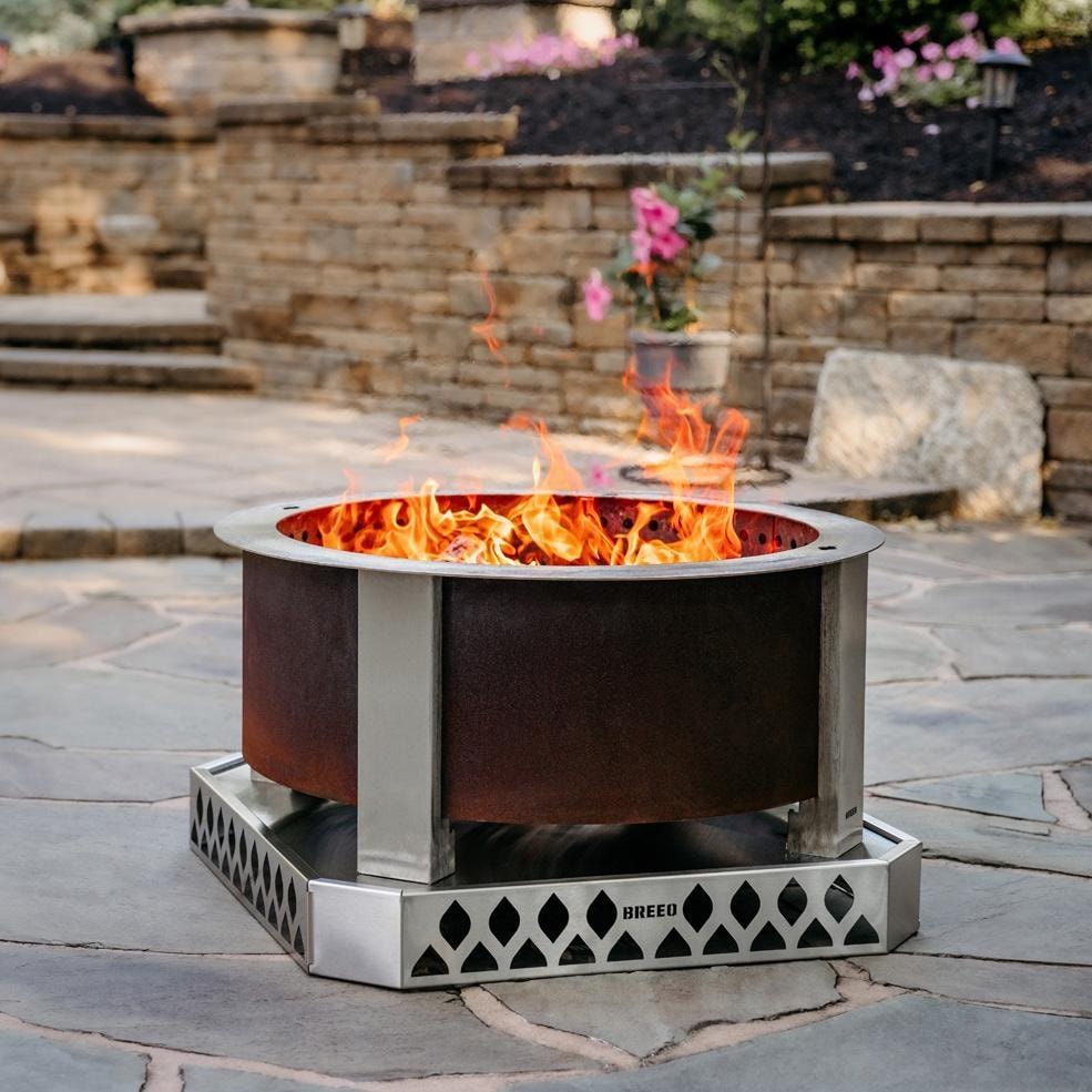 X Series 30 Inch Smokeless Round Corten Steel Wood Burning Fire Pit by ...