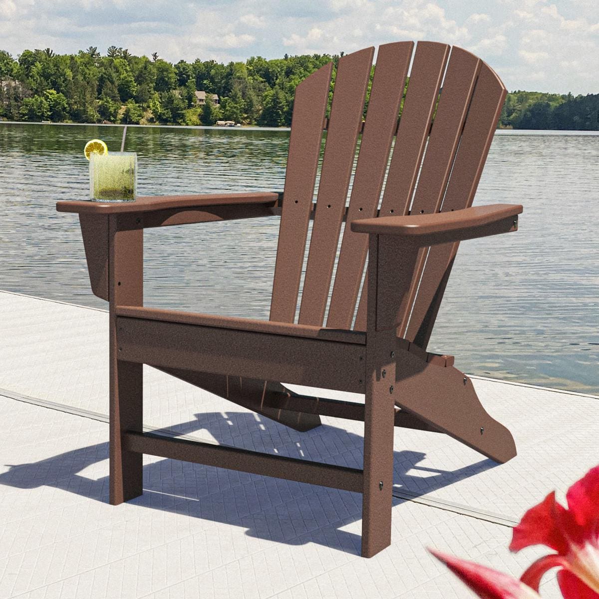 POLYWOOD South Beach Adirondack Chair - Mahogany : BBQGuys