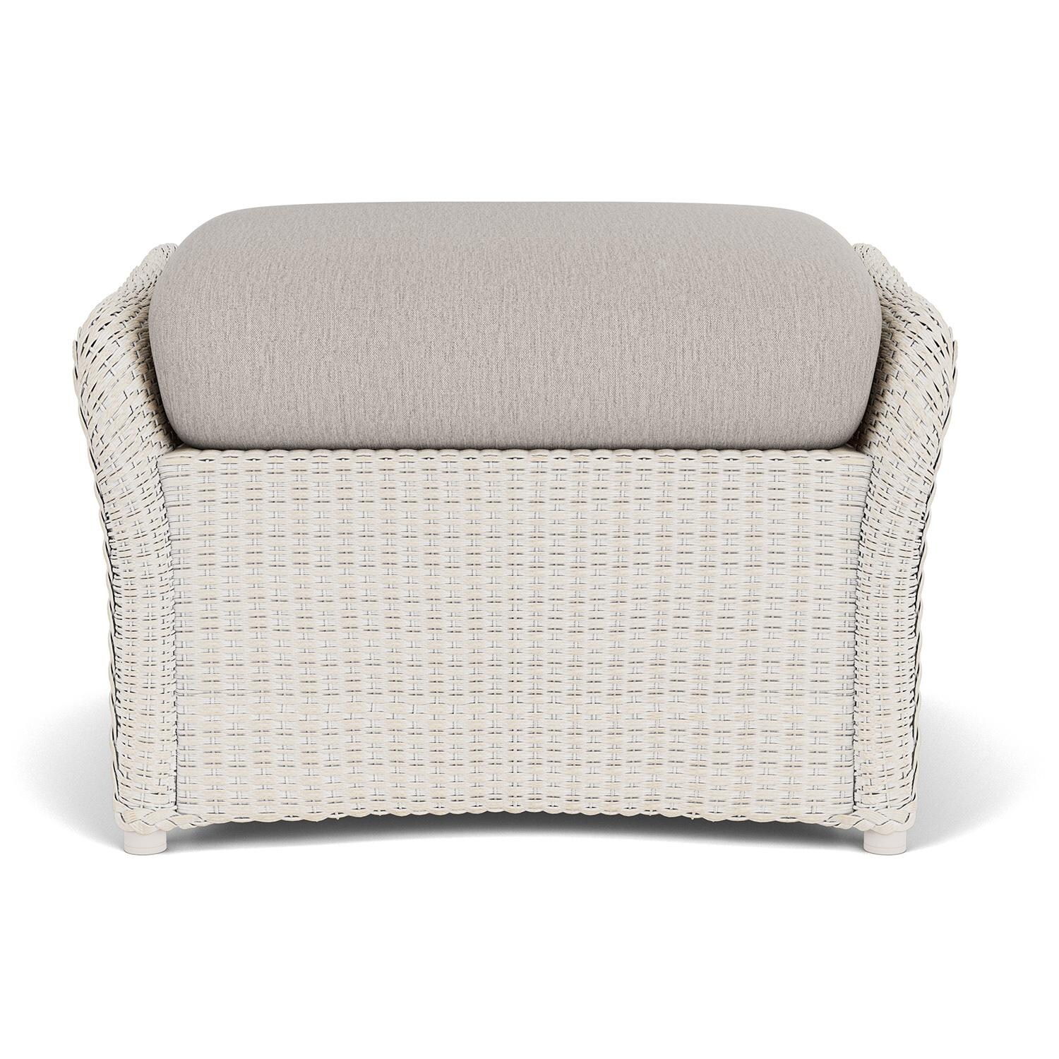 Mandalay Wicker Ottoman in Antique White/Remy Cloud By Lloyd Flanders ...