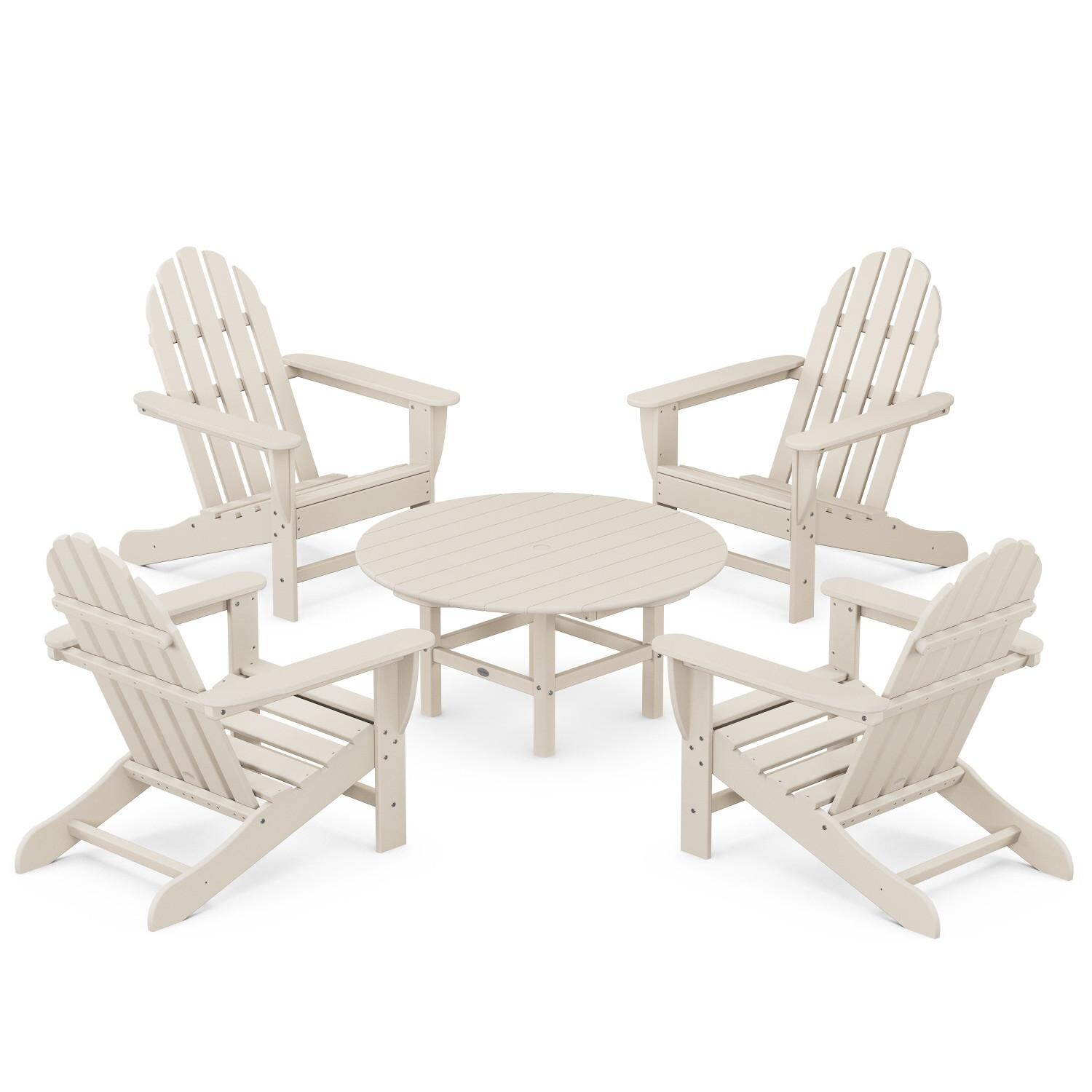 POLYWOOD Classic Adirondack 5-Piece Conversation Set - Sand : BBQGuys