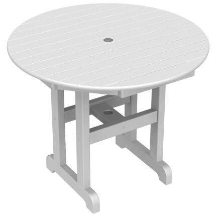 Poly-Wood Recycled Plastic Wood Dining Table - 36 Inch Round : BBQGuys