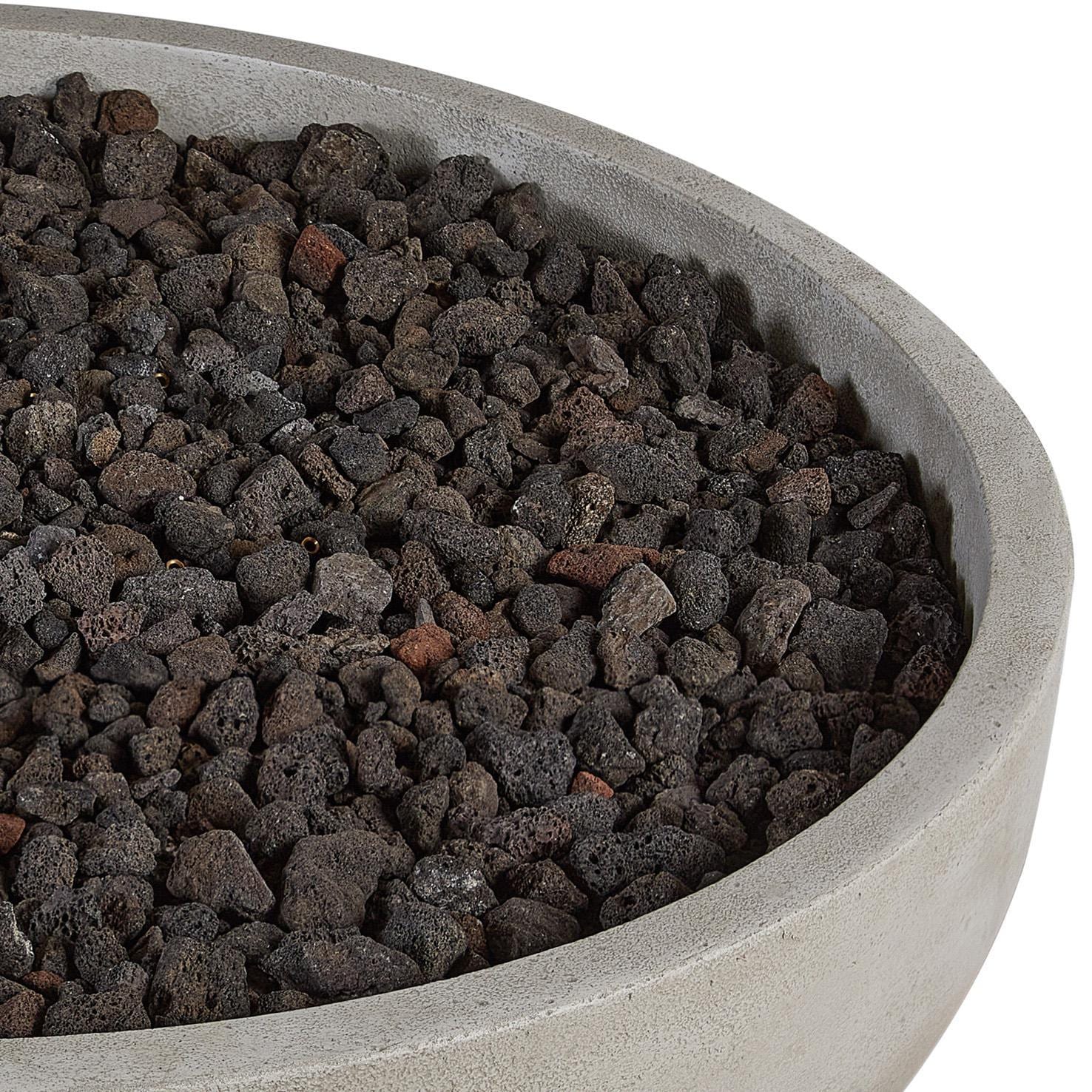 Grand Lake 38 Inch Round Concrete Natural Gas Fire Bowl in Fog by ...