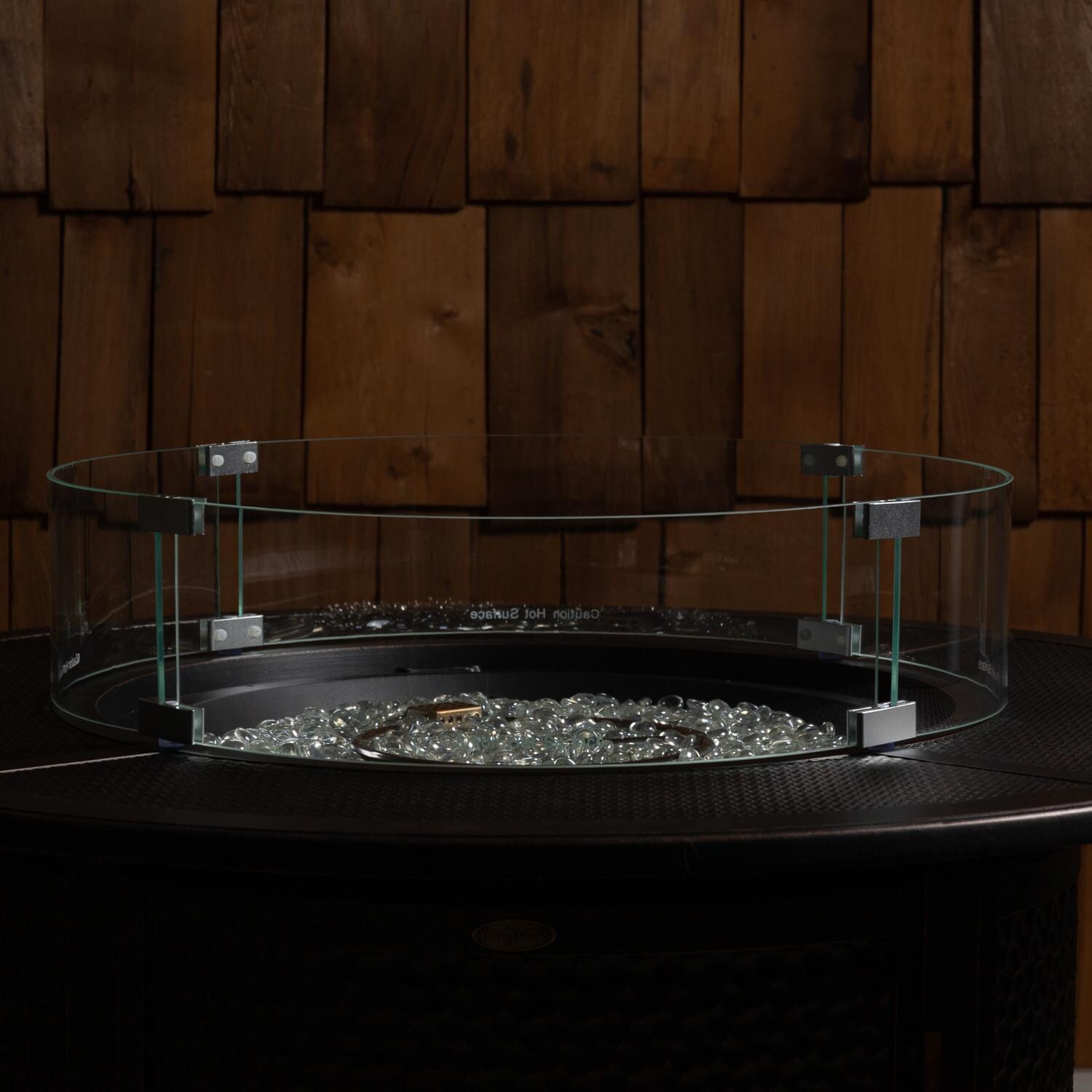 Ultimate Patio Wind Guard For Round Fire Pits - Tempered Glass - 63246 ...