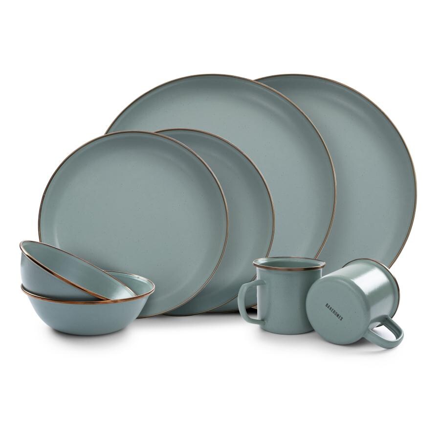 Barebones Living Enamel Dining Set - 16pc - Mint - BND-1340 : BBQGuys