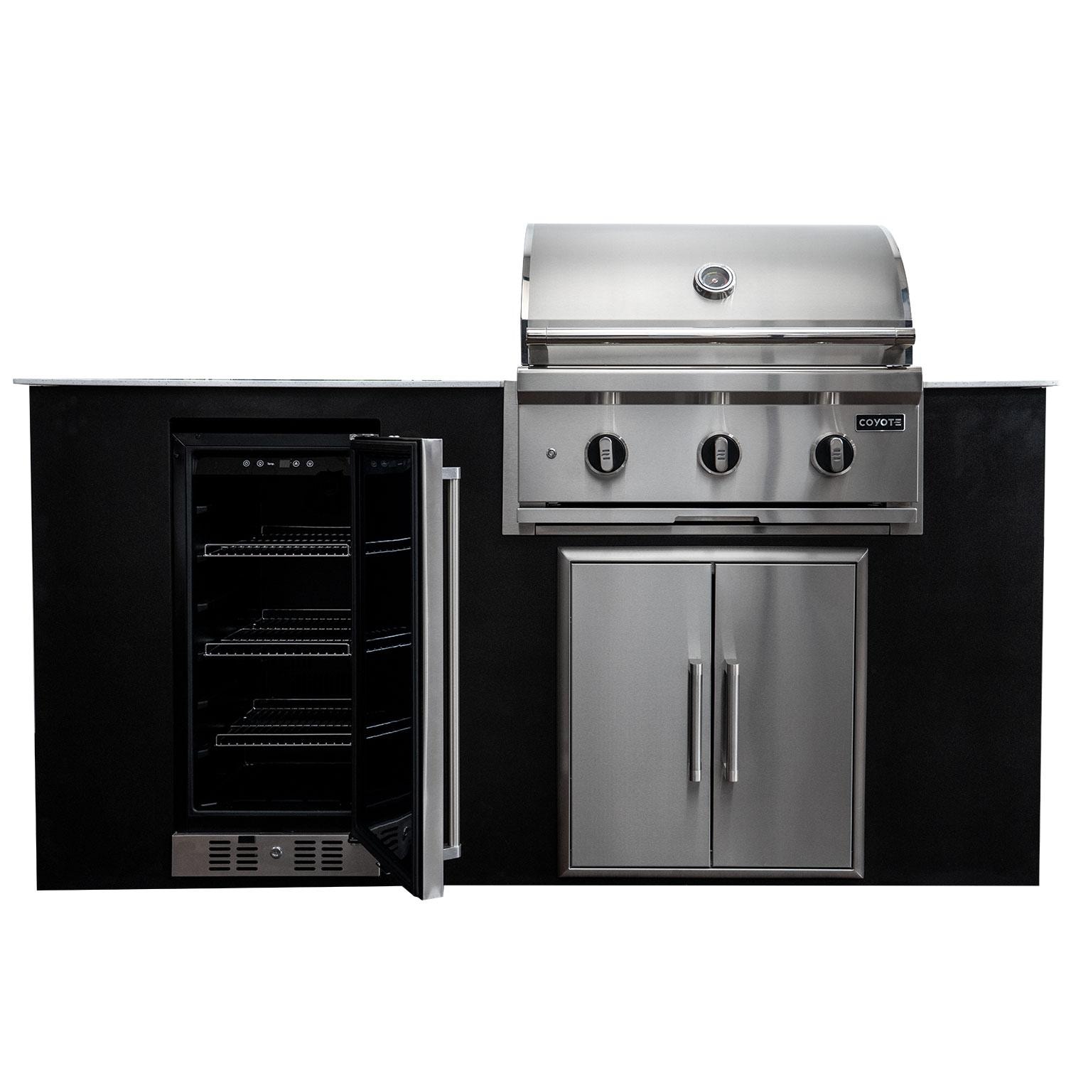 Coyote Key 6 Ft Outdoor Kitchen Island w/ SL-Series 30-in 2-Burner ...