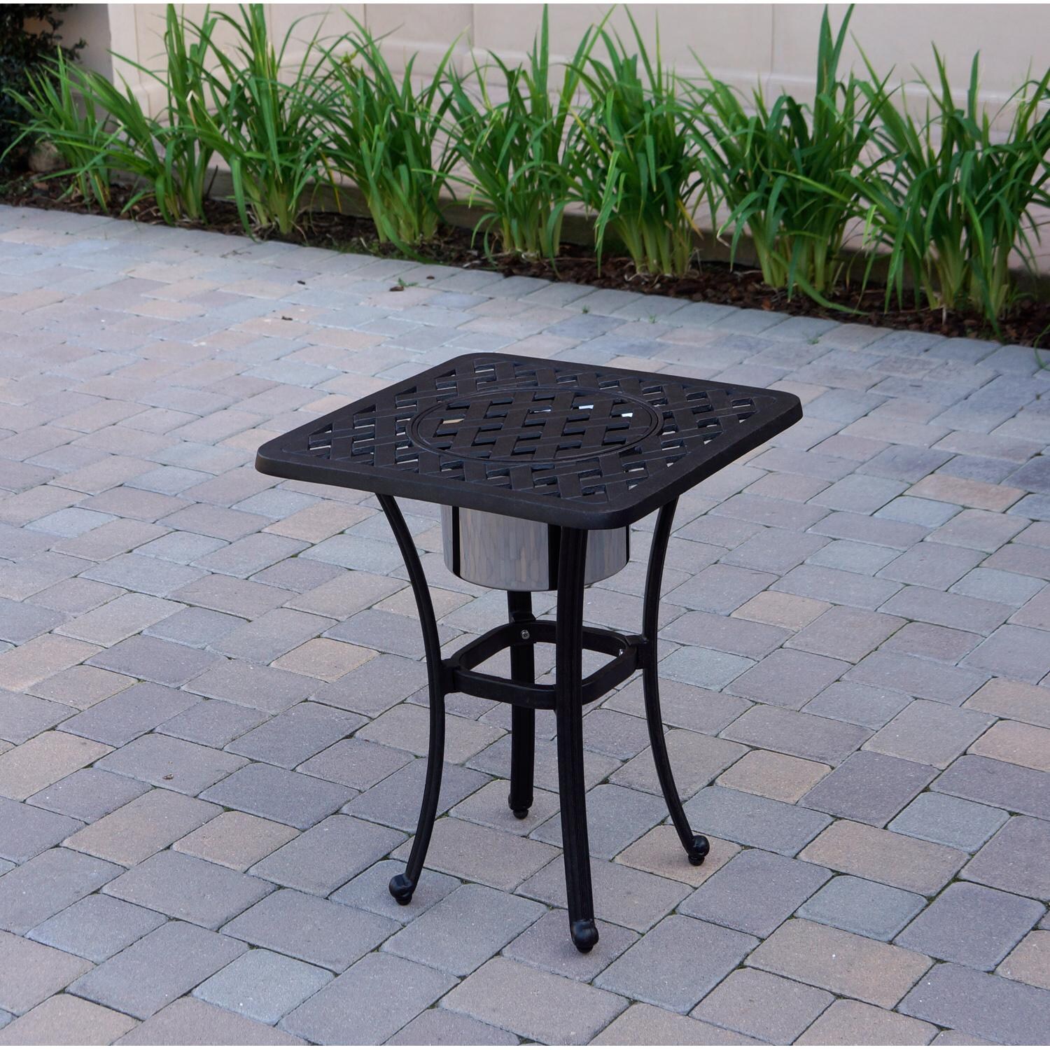 Nassau 3-Piece Patio Conversation Set with 21 Inch Square Ice Bucket ...