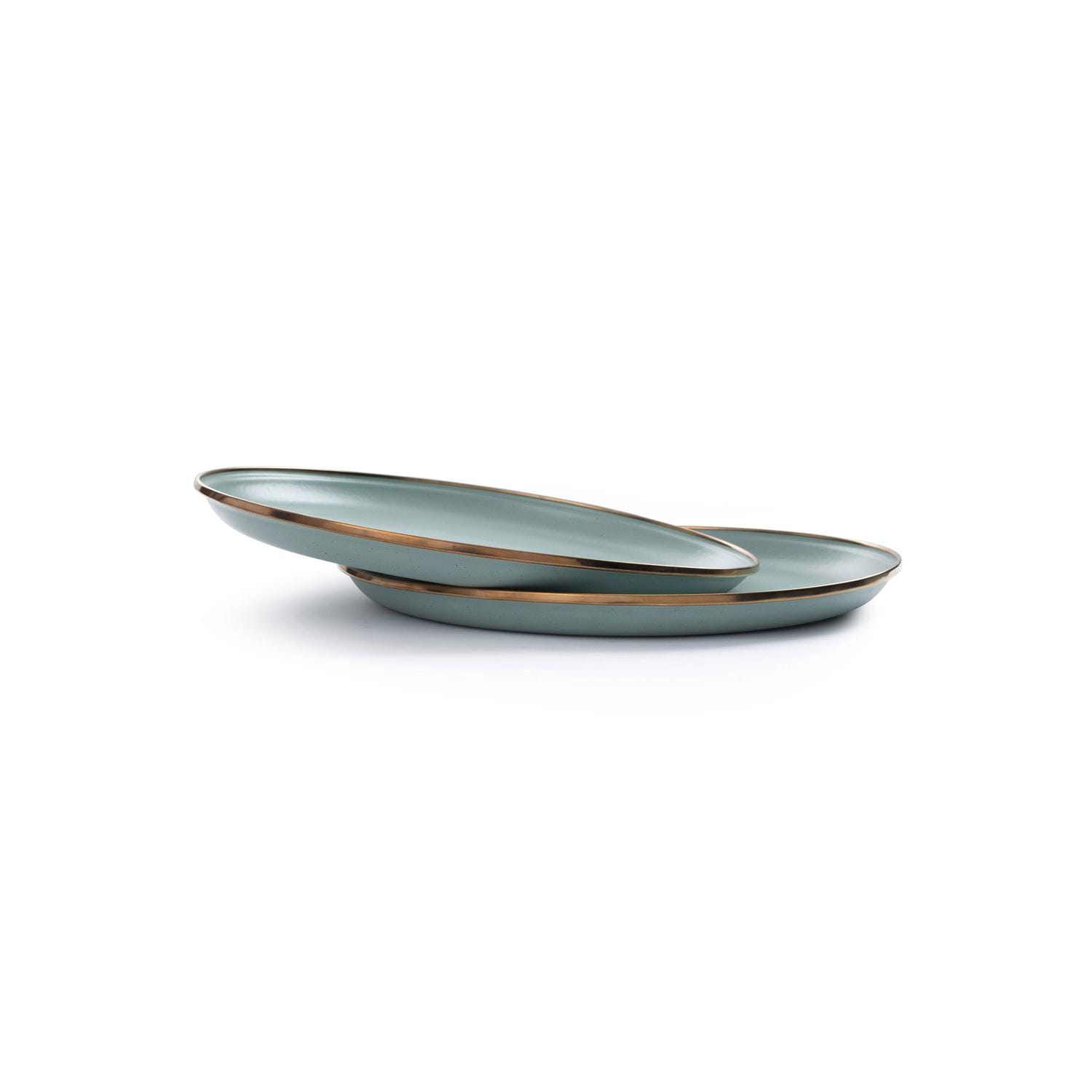 Barebones Living Enamel Deep Plate Set - Set of 2 - Mint - CKW-426 ...