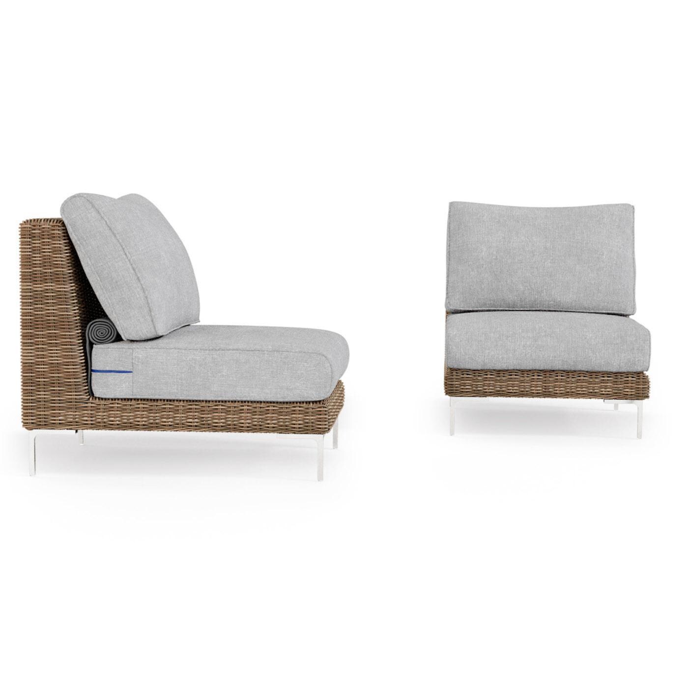 Outer Brown Wicker Outdoor Armless Chair Conversation Set W/ OuterShell ...