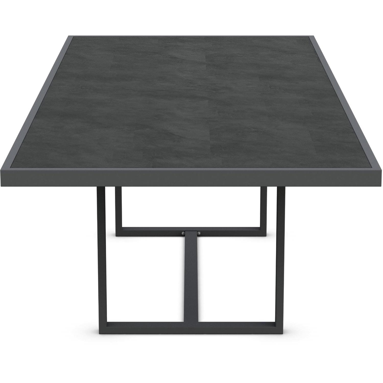 Pavia 96 Inch Charcoal Aluminum Dining Table W/ Micron Dekton Top By ...