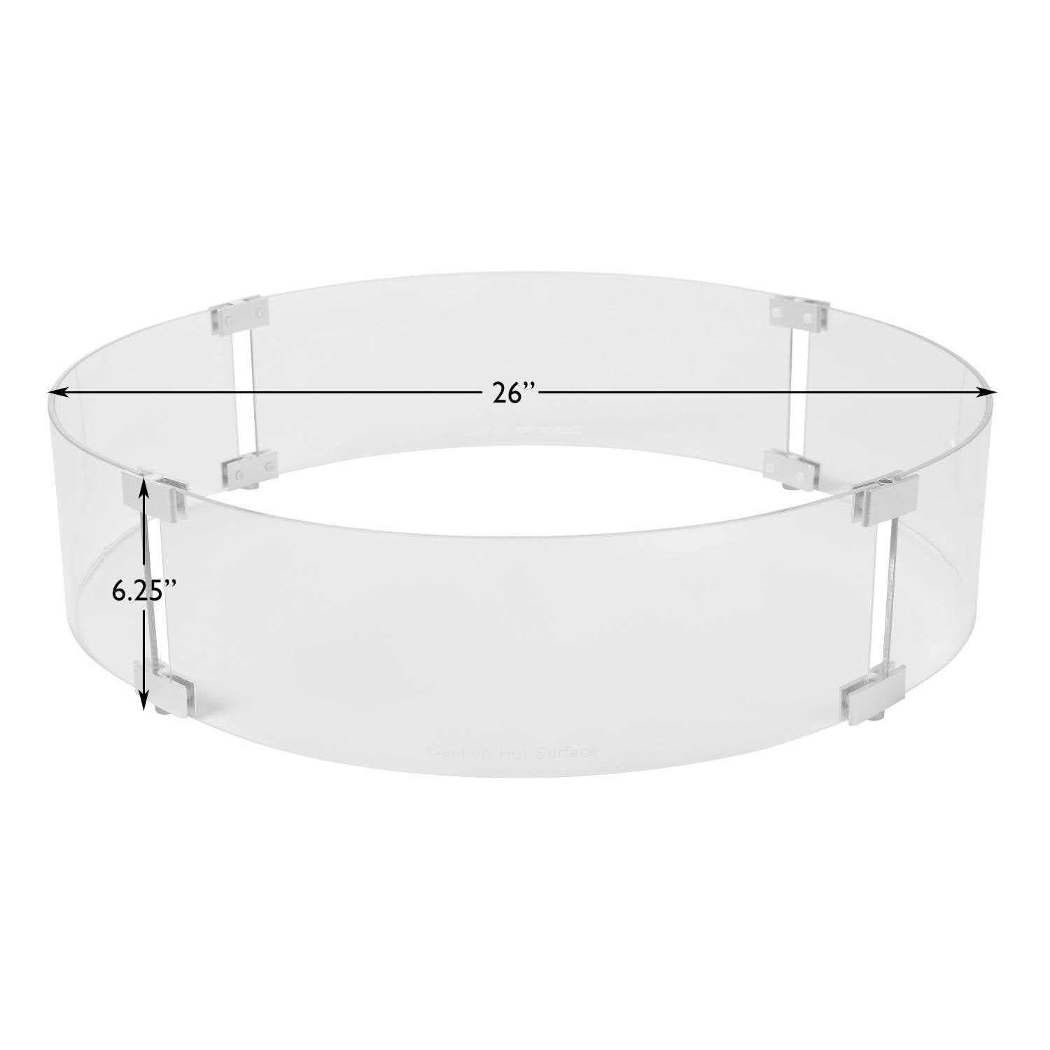 Ultimate Patio Wind Guard For Round Fire Pits - Tempered Glass - 63246 ...