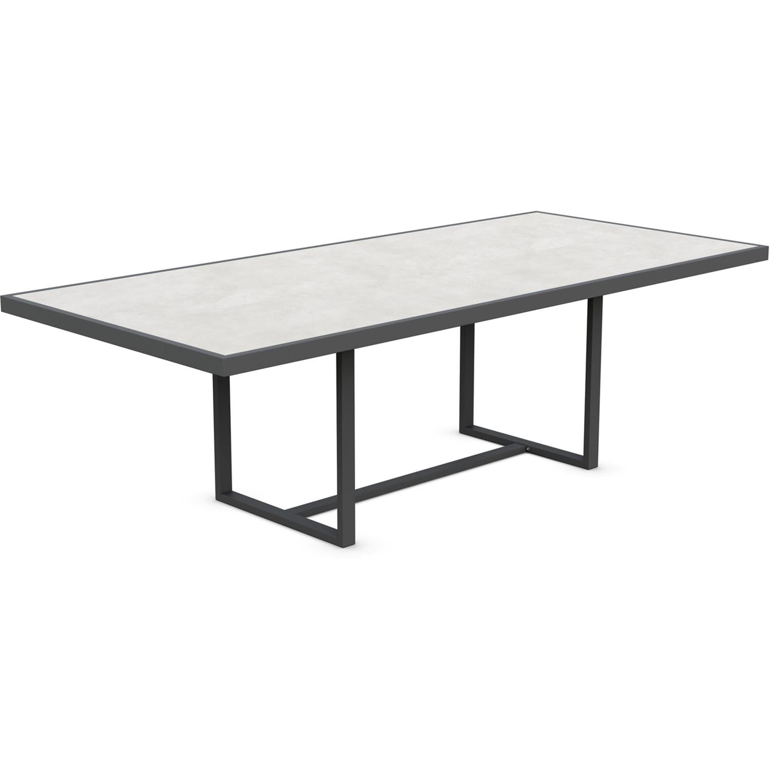 Pavia 96 Inch Charcoal Aluminum Dining Table W/ Helena Dekton Top By ...