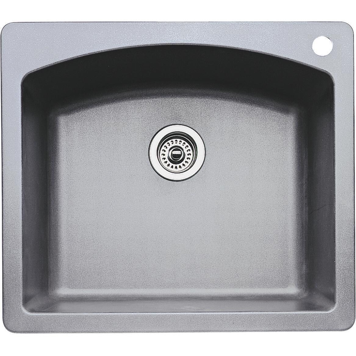 Blanco Diamond 25 X 22 Silgranit II Single Bowl Dual Mount Sink ...