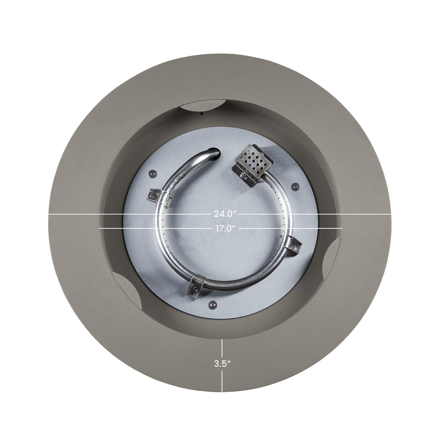 Elysian 24 Inch Round Steel Propane Fire Pit Table in Mist Gray by ...