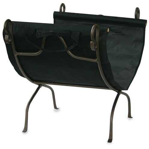 UniFlame Bronze Wrought Iron Log Rack With Canvas Carrier - W-1617 ...