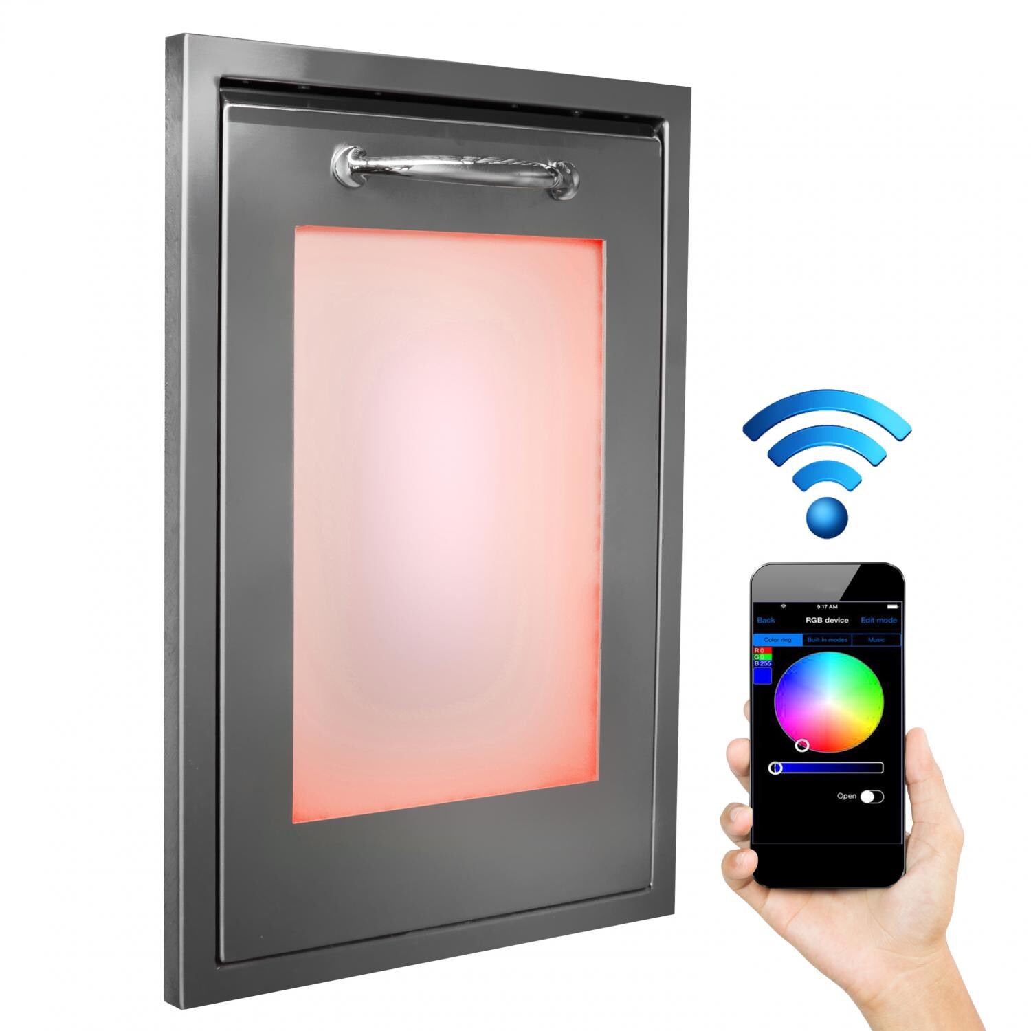 Luxor Illuminated LED 20-Inch Roll-Out Trash Bin - AHT-IL-TSS : BBQGuys