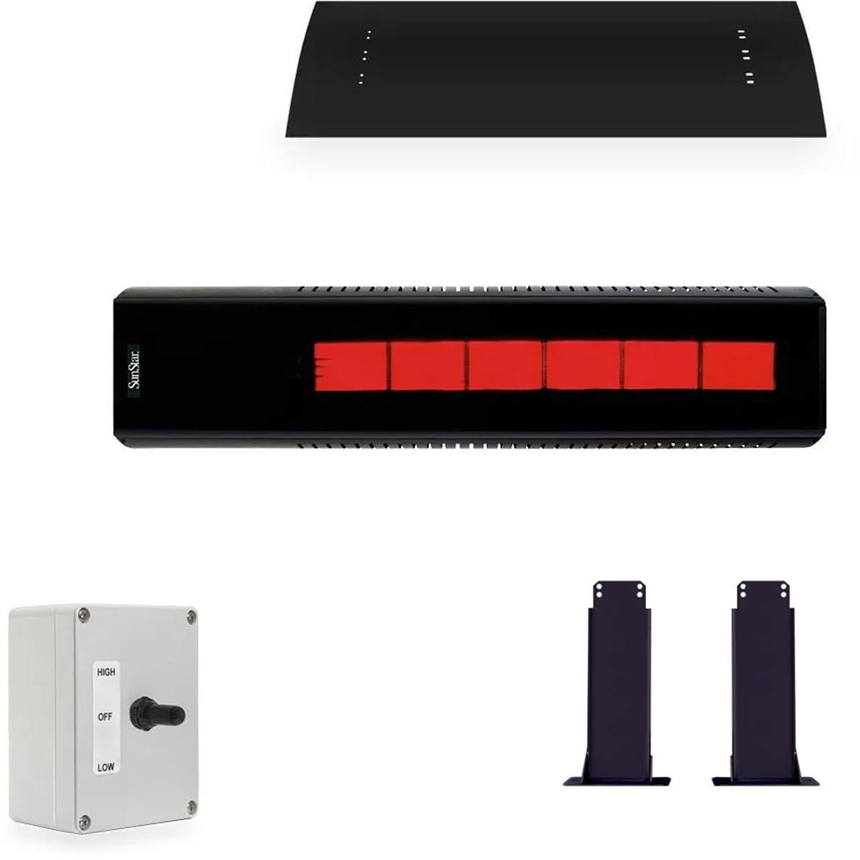 SunStar GLASS 48-Inch 35,000 BTU Natural Gas Patio Heater W/ Fixed ...