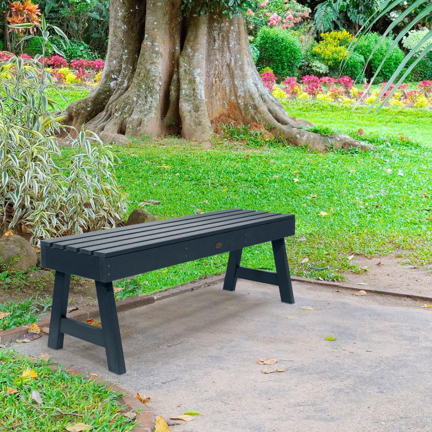 Elm Pointe 4 Ft Recycled Plastic Picnic Bench in Federal Blue by ...