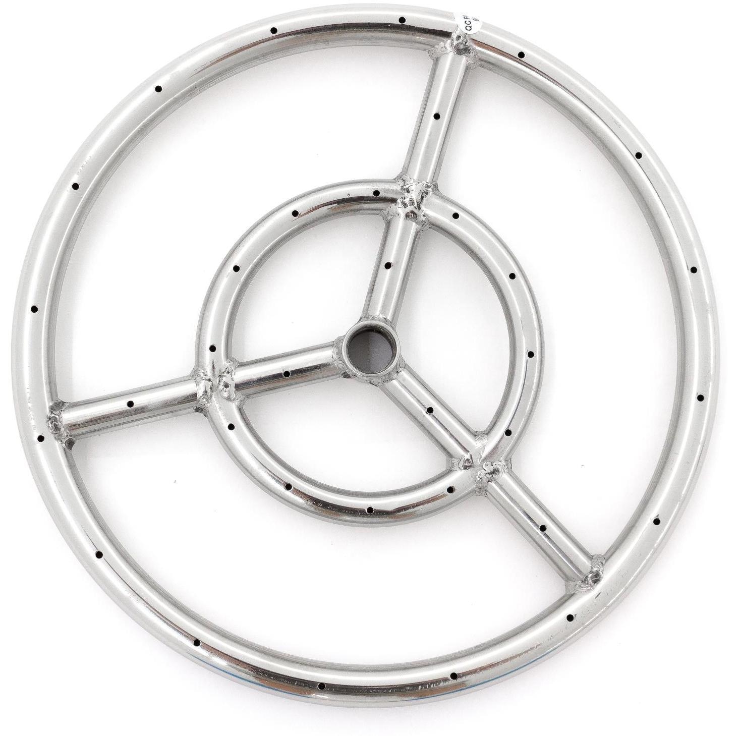 BBQGuys Signature 12-Inch Three-Spoke Round Propane Double-Ring Burner ...