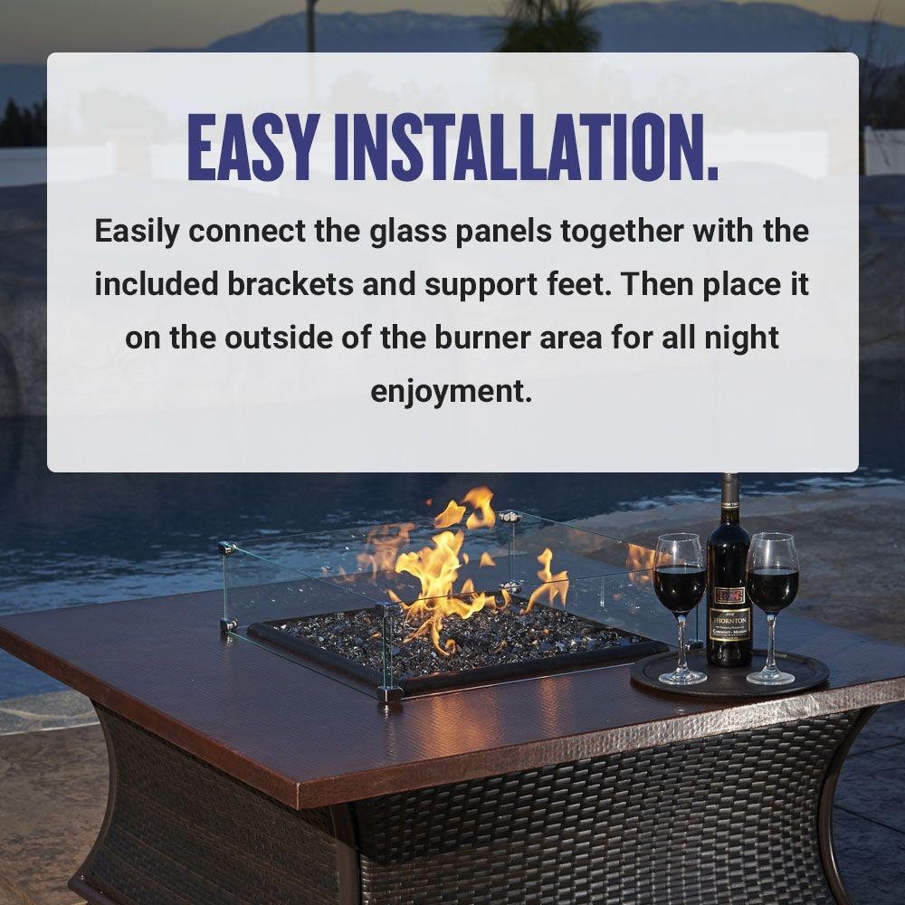 BBQGuys Signature Polished Glass Flame Guard For 72-Inch Linear Drop-In ...