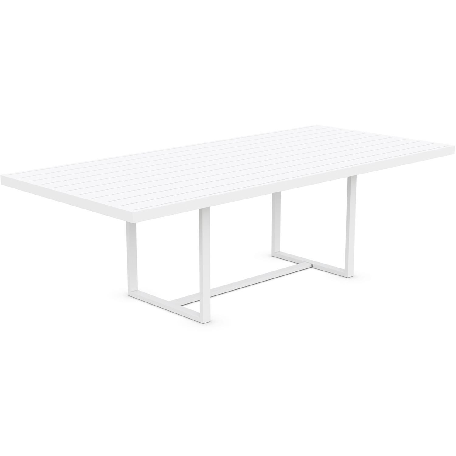Pavia 96 Inch White Aluminum Dining Table By Azzurro Living : BBQGuys