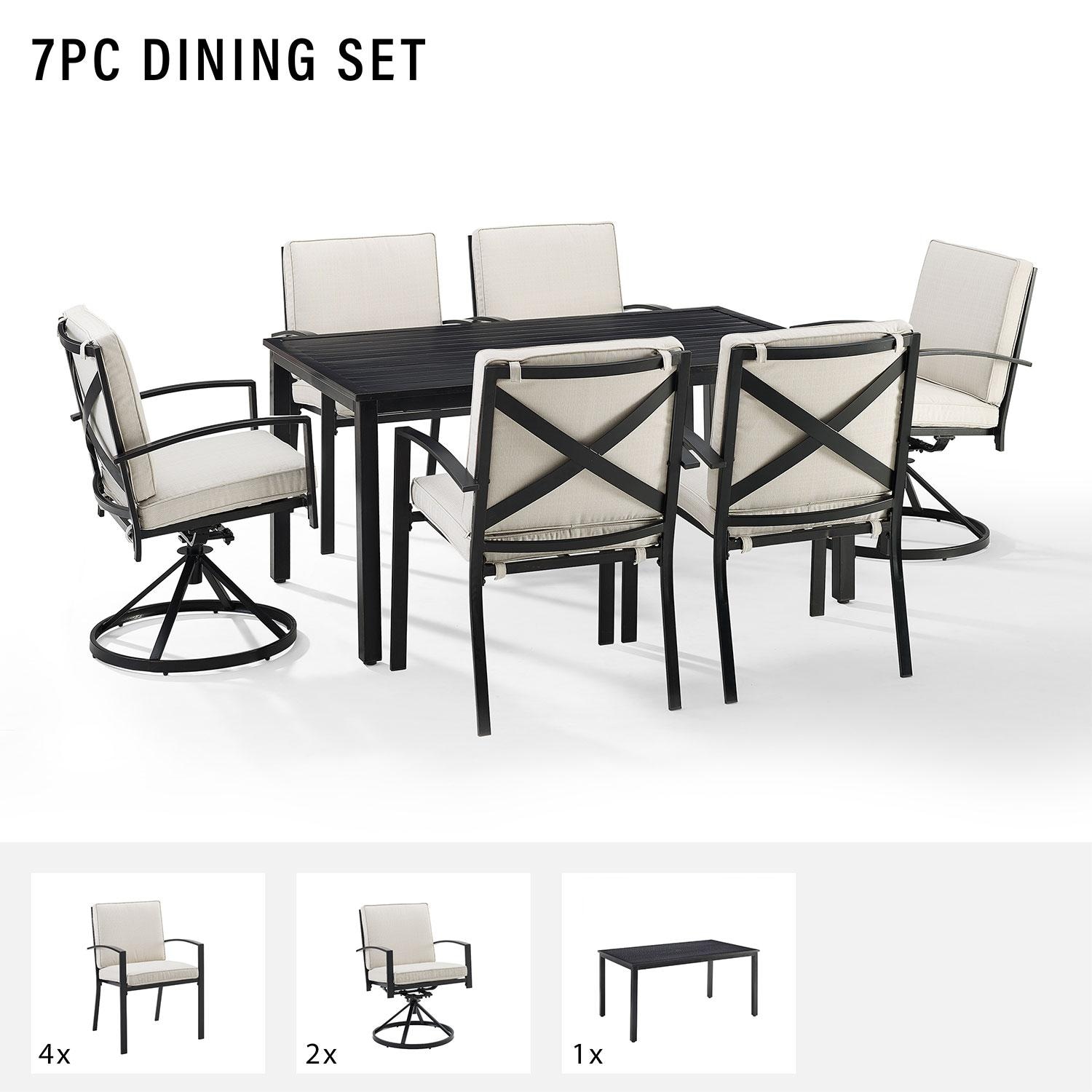 Ultimate Patio Windswept 7Pc Outdoor Dining Set in Oatmeal : BBQGuys