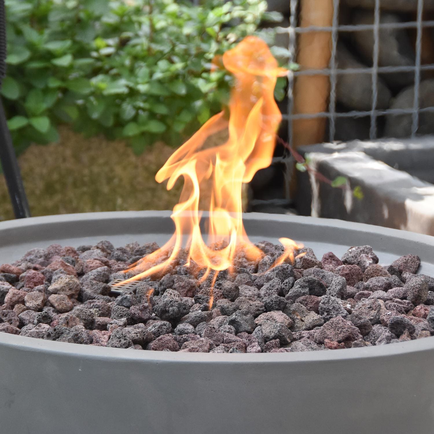 Modeno Nantucket 26 Inch Round GFRC Natural Gas Fire Bowl in Gray by ...