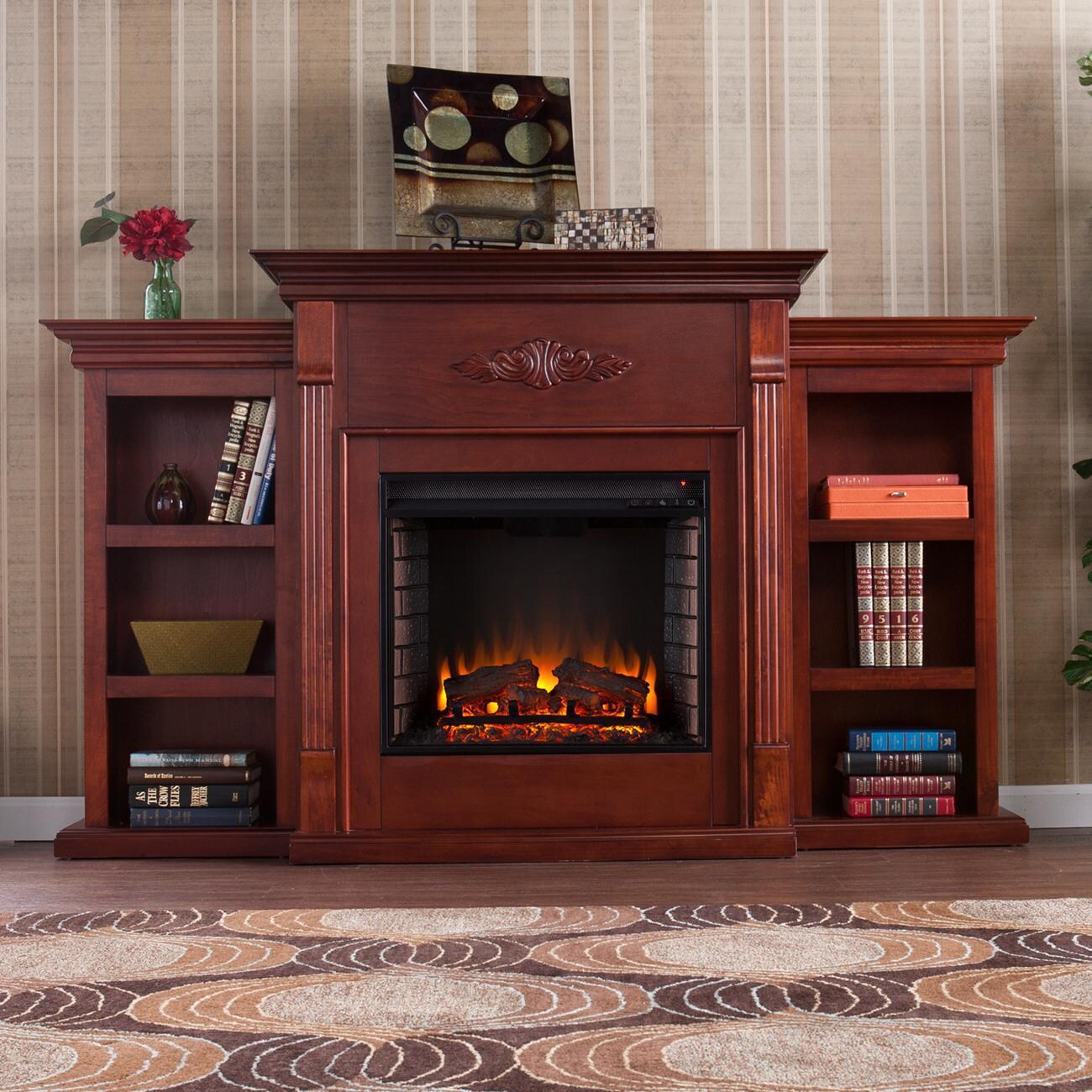 Southern Enterprises Tennyson 70-Inch Electric Fireplace W/ Infrared ...