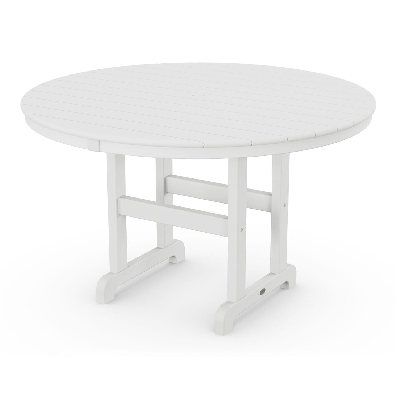POLYWOOD 48-Inch Round Dining Table - White : BBQGuys