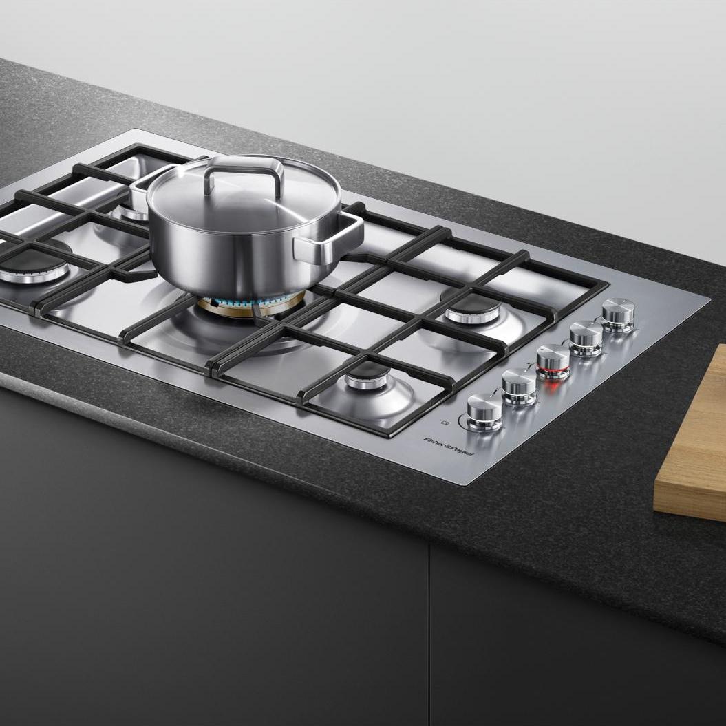 Fisher Paykel 36-Inch 5-Burner Natural Gas Drop-In Cooktop - Stainless ...