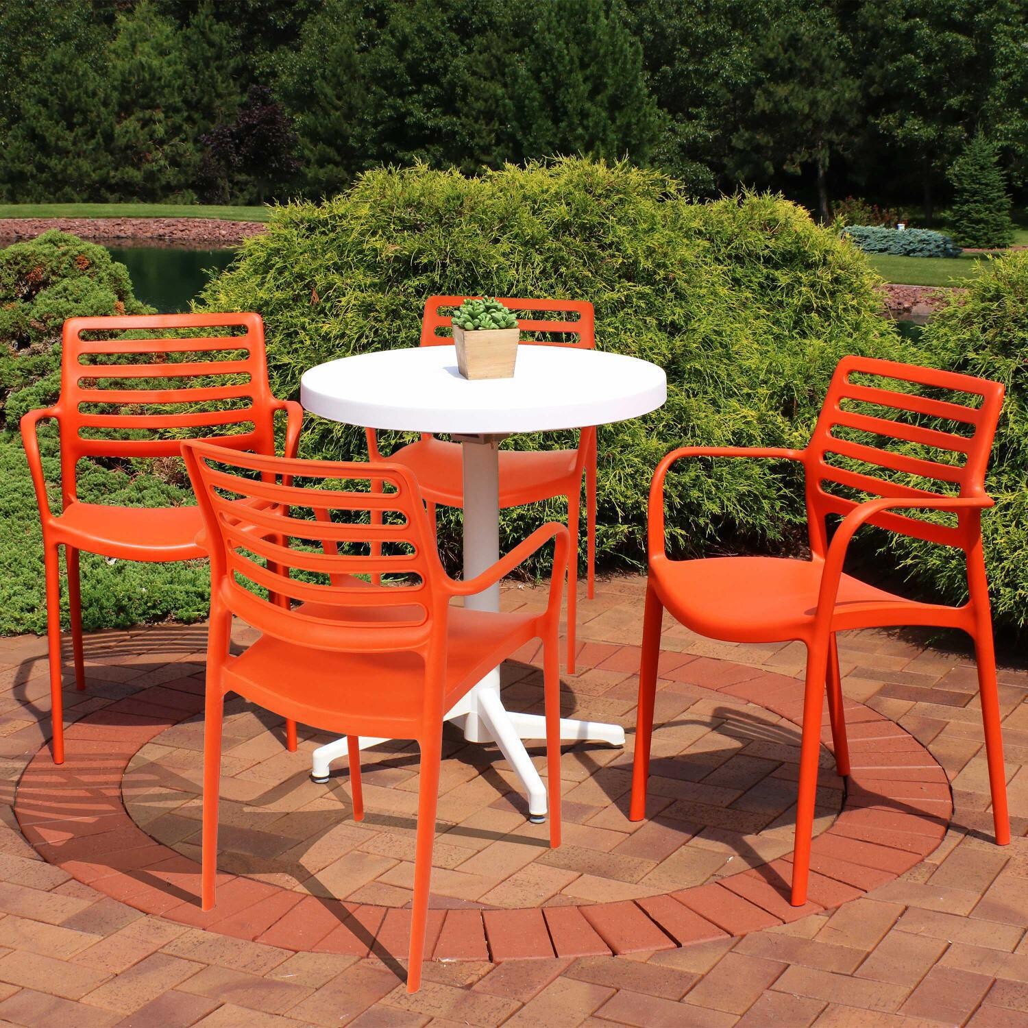 Ultimate Patio All-Weather Heritage 5-Piece Table & Chairs - Orange ...