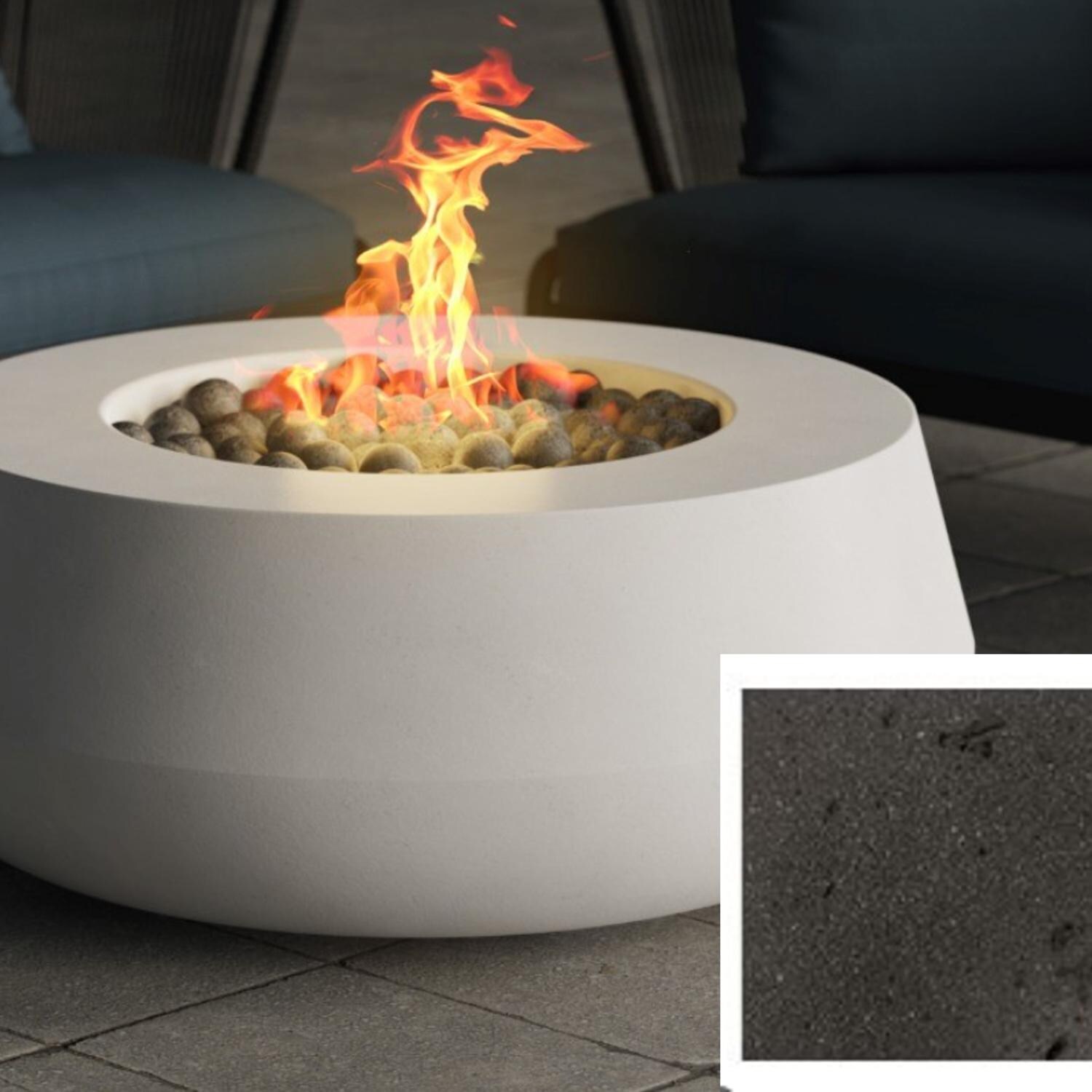 Rustic Road 42 Inch Round GFRC Concrete Natural Gas Fire Pit Table in ...