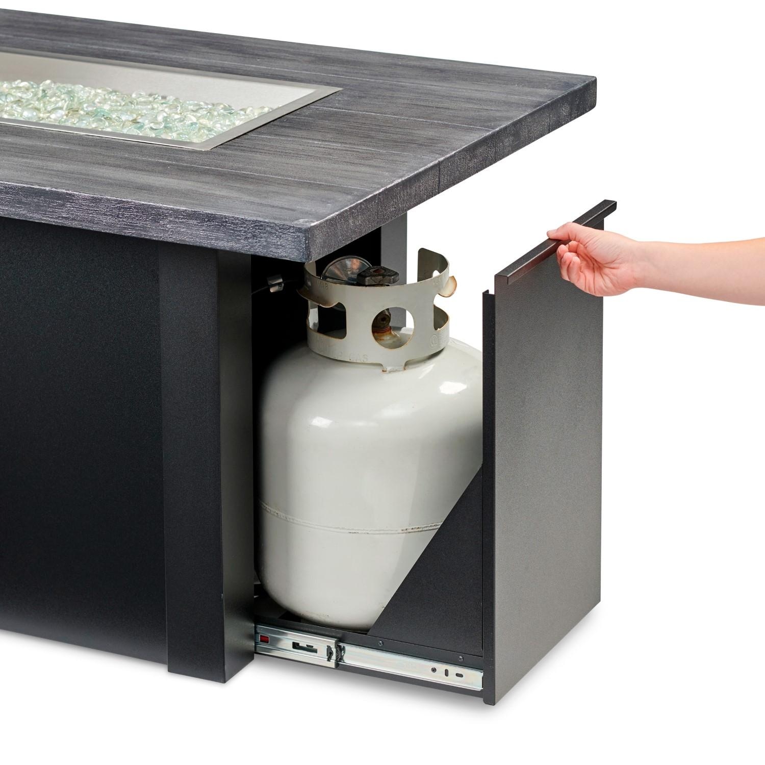 Havenwood 62 Inch Rectangular Powder Coated Steel Propane Fire Pit ...