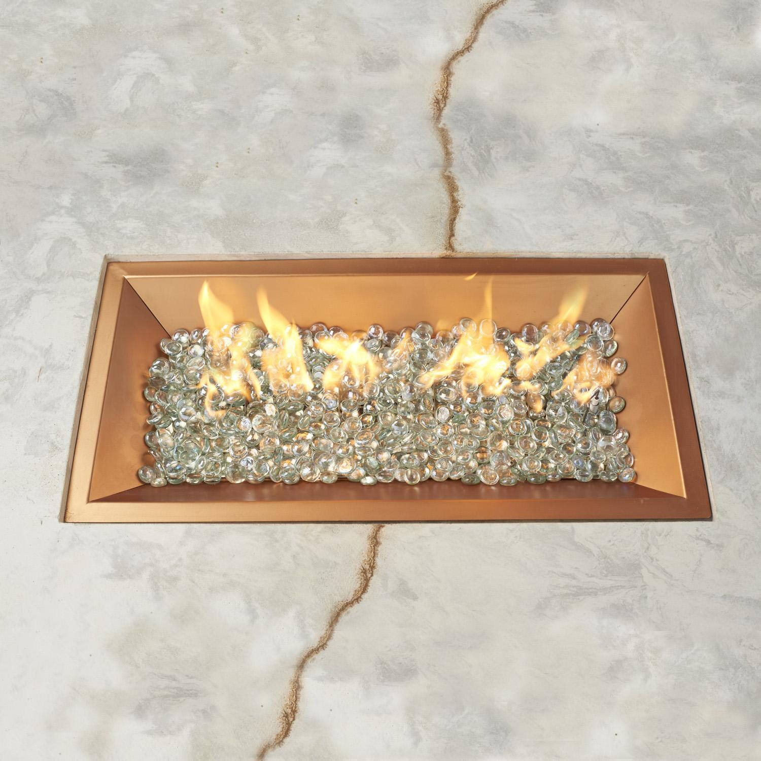 The Outdoor GreatRoom Company 24-Inch Rectangular Propane Crystal Fire ...