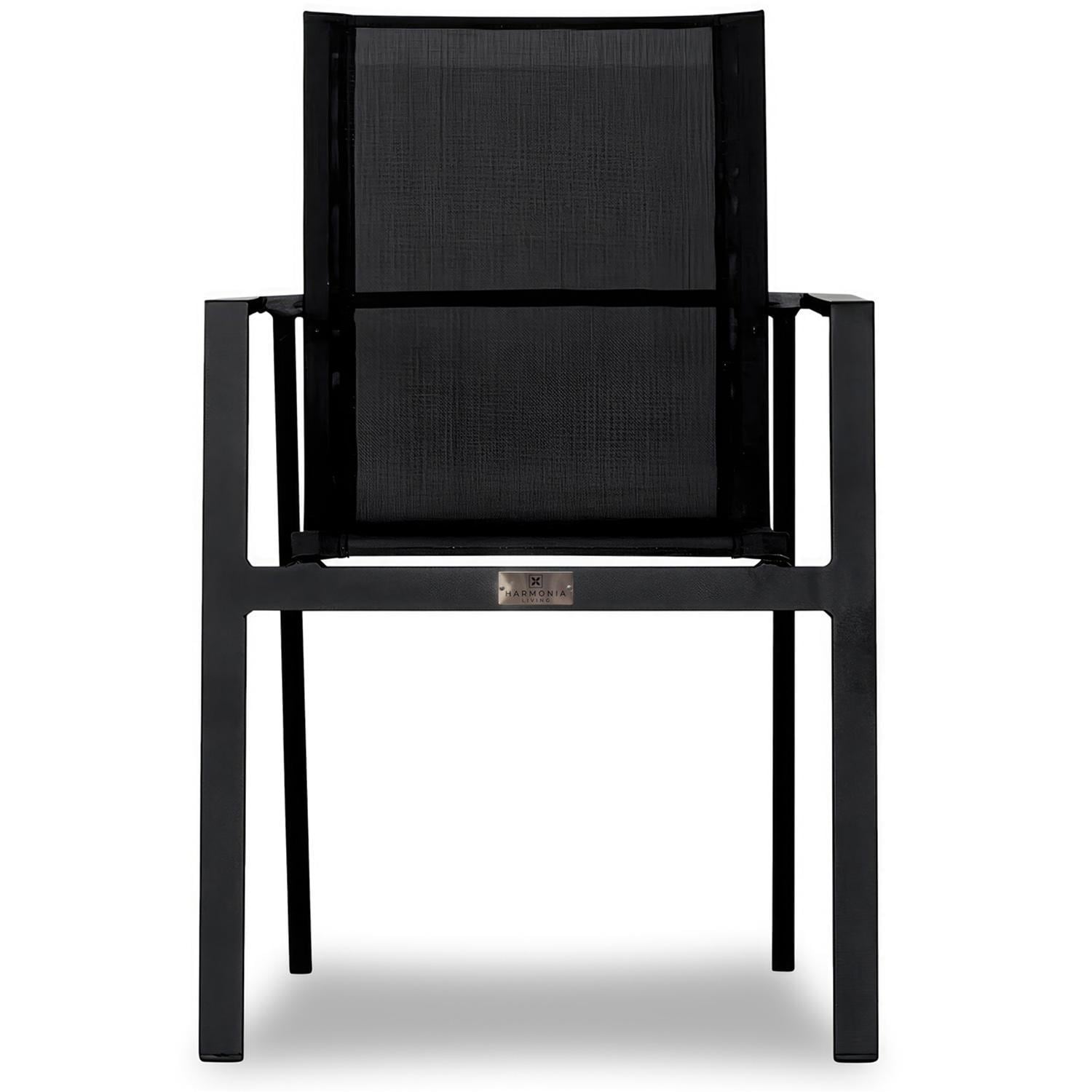 Spring Bay Aluminum Dining Arm Chair in Black/Black by Lakeview Outdoor ...