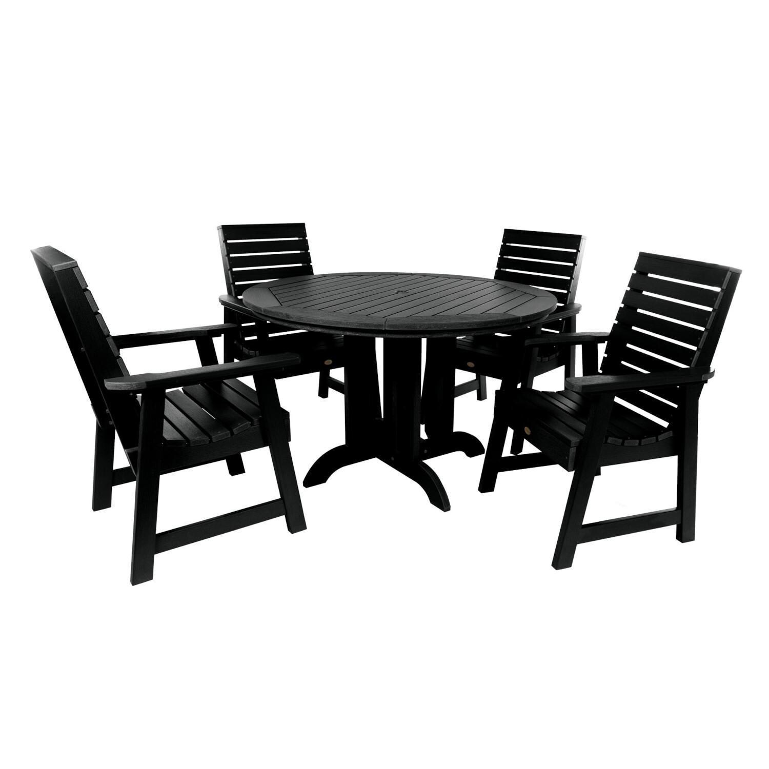 Elm Pointe 5 Pc Set Recycled Plastic Dining Set In Black By Lakeview ...