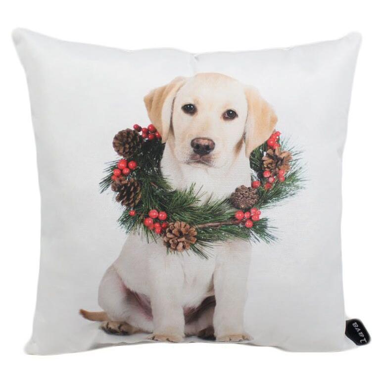 Lab Wreath Outdoor Throw Pillow By Lava Pillows - 17 X 17 : BBQGuys