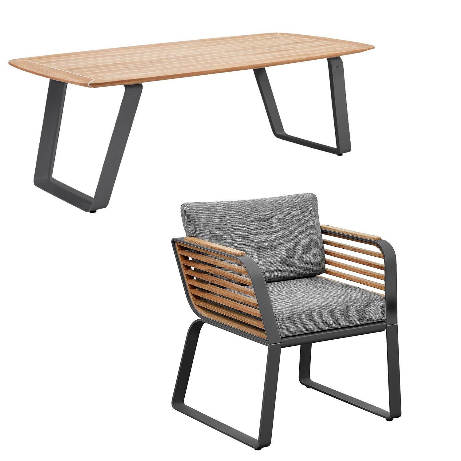 HIGOLD WING 6 Person Aluminum Dining Set in Black By HIGOLD : BBQGuys