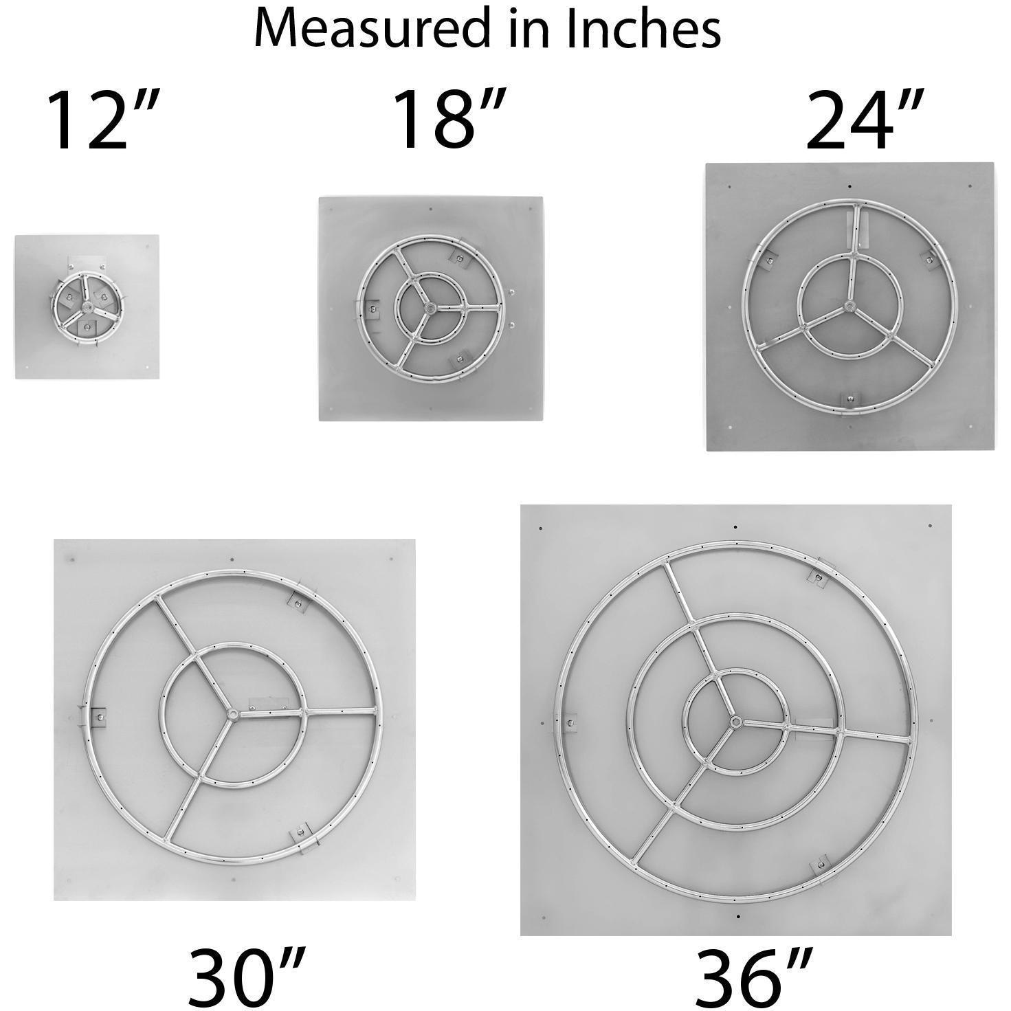 BBQGuys Signature 12-Inch Square Flat Pan With 6-Inch Natural Gas Ring ...