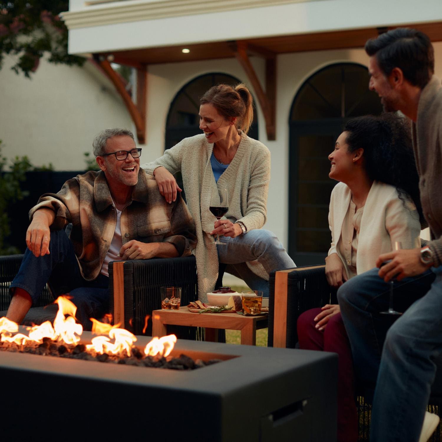 Blaze 60-in Concrete Natural Gas Fire Pit Table Phantom : BBQGuys
