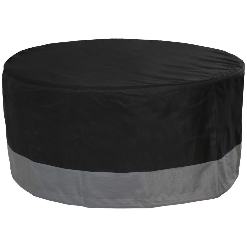 Ultimate Patio 60-Inch Round 2-Tone Outdoor Fire Pit Cover - Gray/Black ...