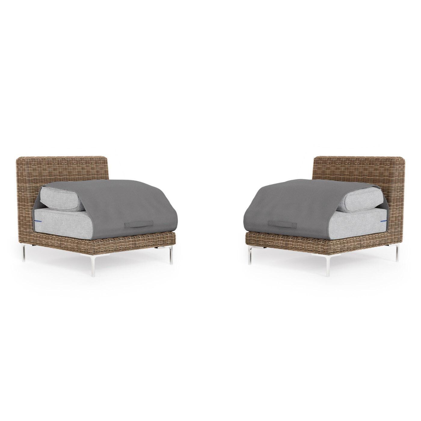 Outer Brown Wicker Outdoor Armless Chair Conversation Set W/ OuterShell ...