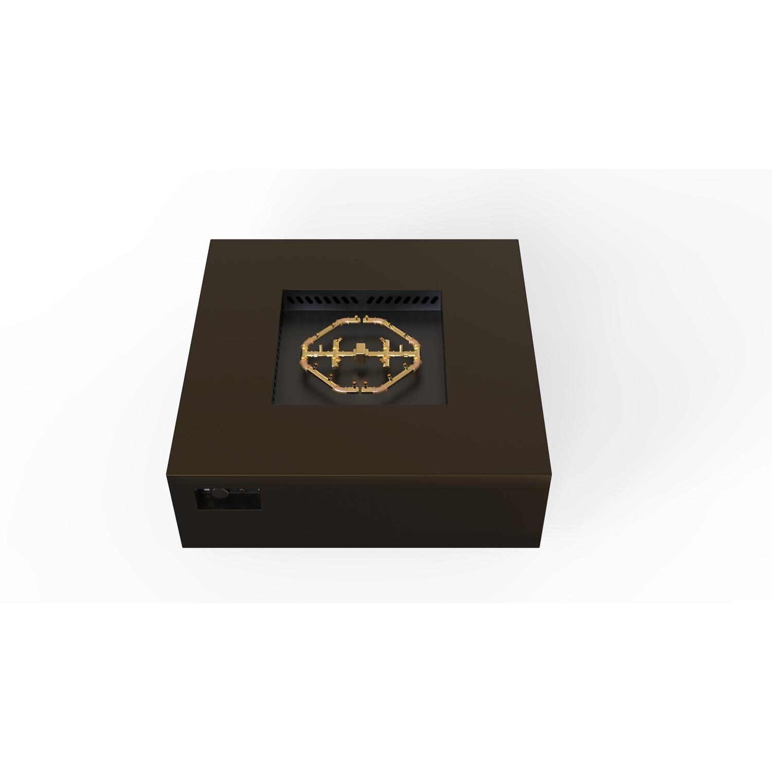 AON 48 Inch Square Powder Coated Steel Propane Fire Pit in Bronze by ...